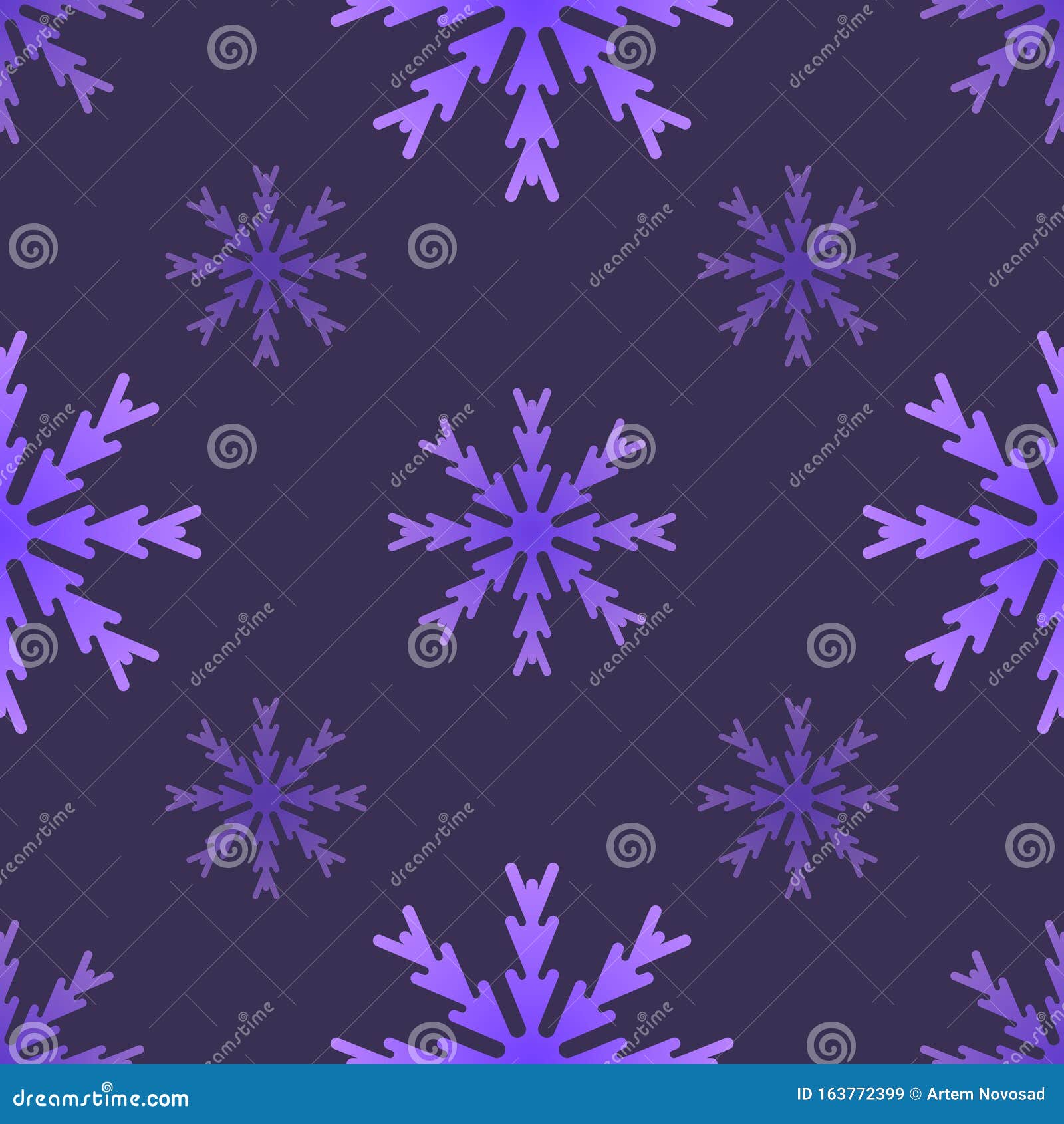 Seamless Pattern with Dark Purple Snowflakes on a Dark Purple ...