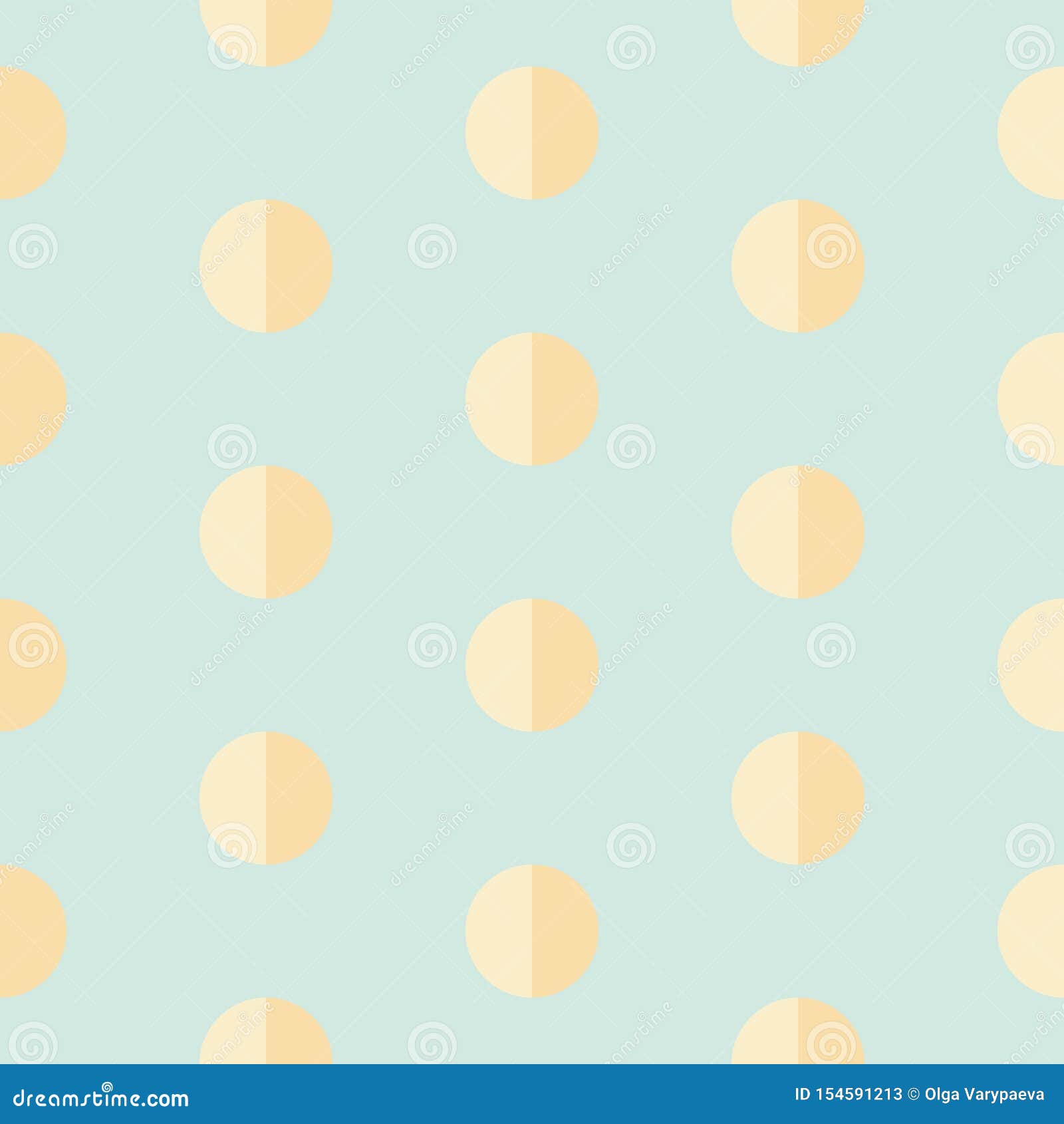 Seamless Pattern with Dark Yellow and Light Yellow Circles on Blue ...
