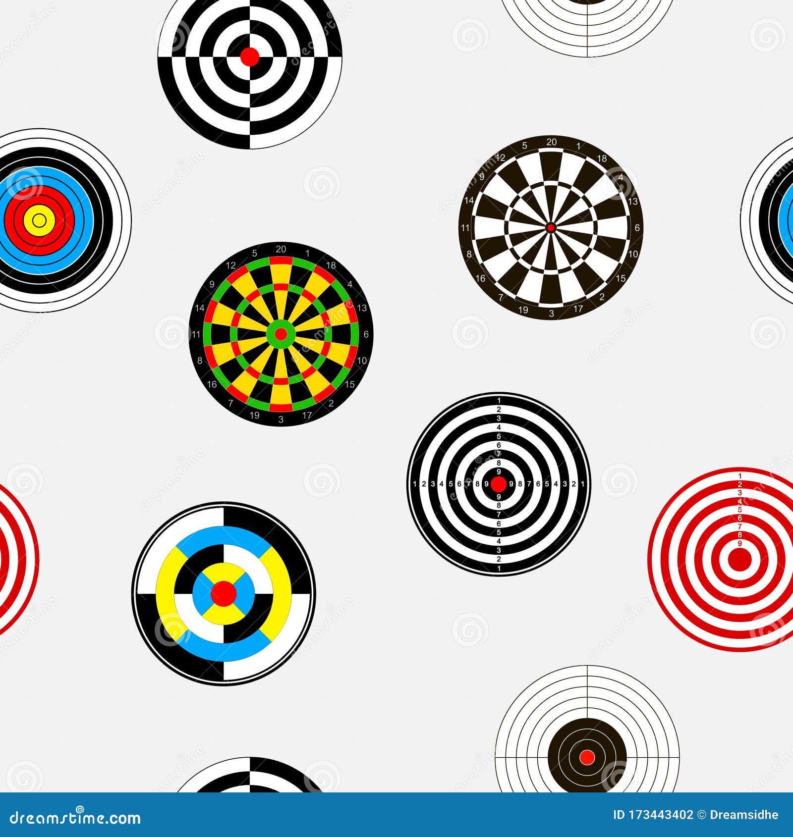Seamless Pattern with Dartboards for Darts Game Stock Vector ...