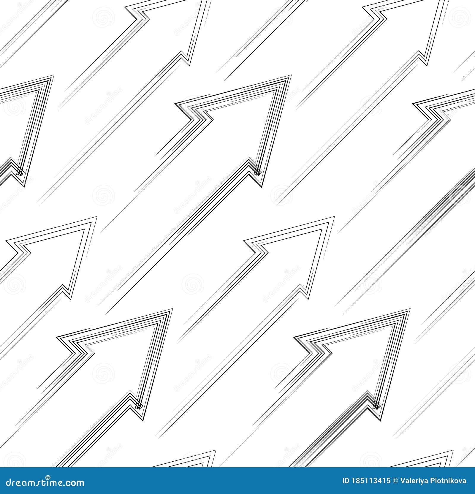 Seamless Pattern of Dashed Diagonal Arrows To the Right. Black Stroke ...