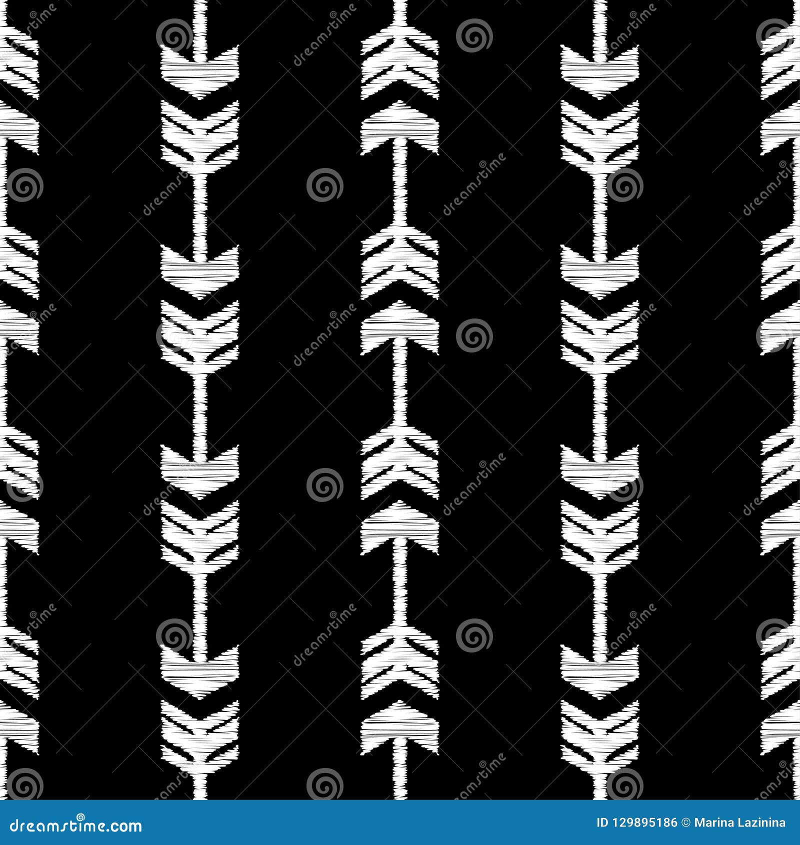 Seamless Pattern in Decorative Arrow. Vector Pattern. Mosaic Texture ...