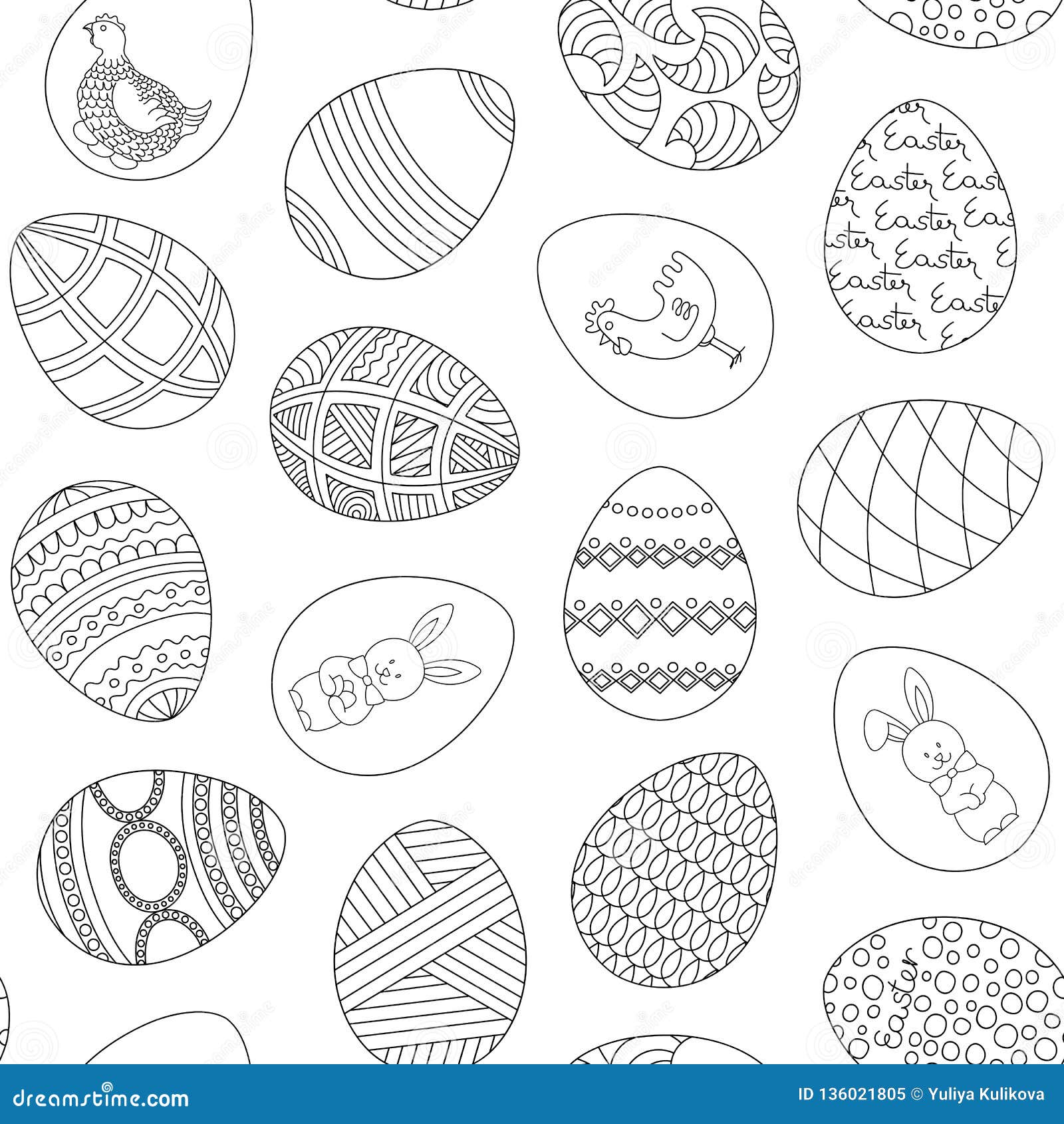 Seamless Pattern with Decorative Easter Eggs. Stock Vector ...