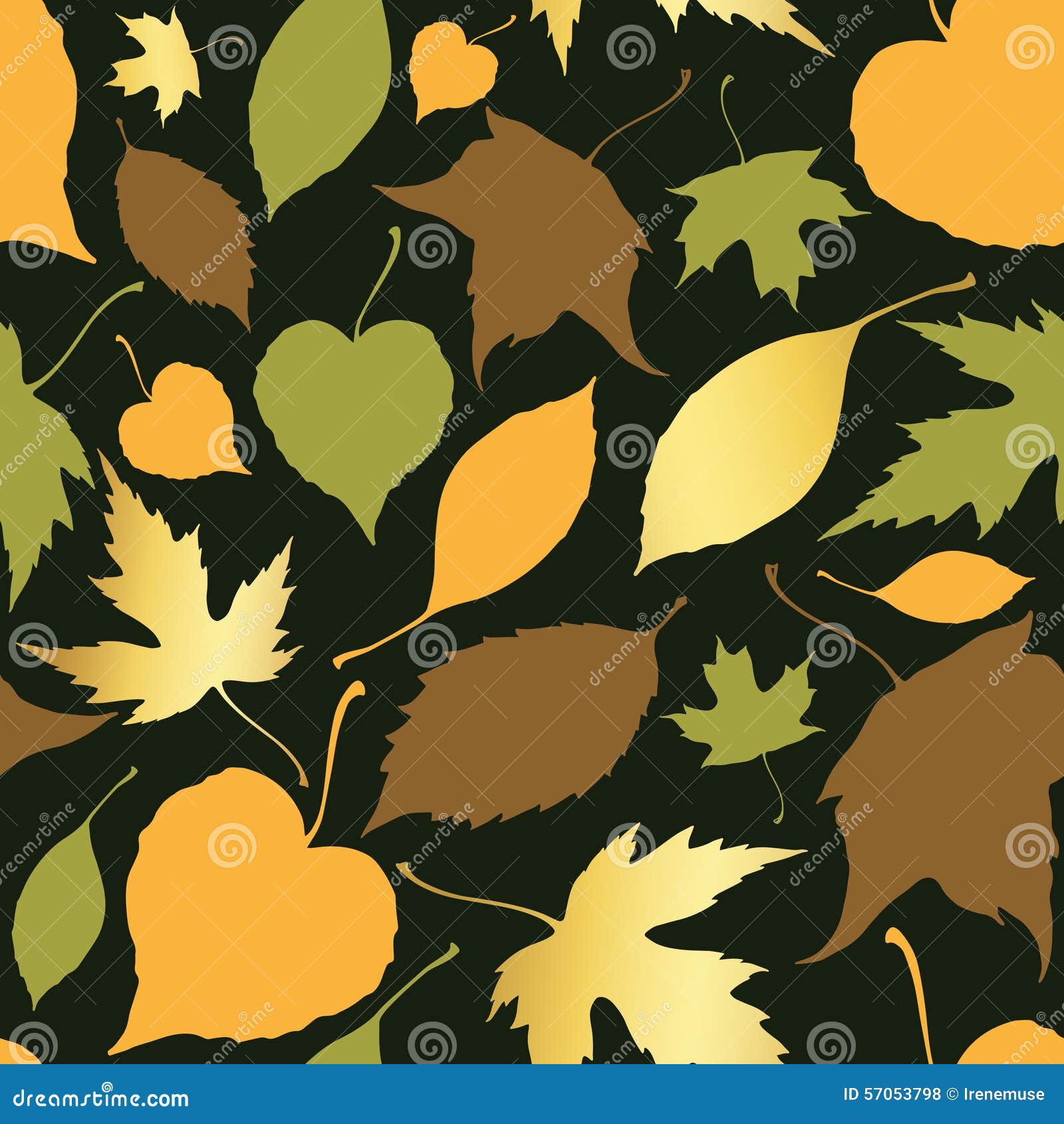 Seamless Pattern with Decorative Falling Leaves Stock Vector ...