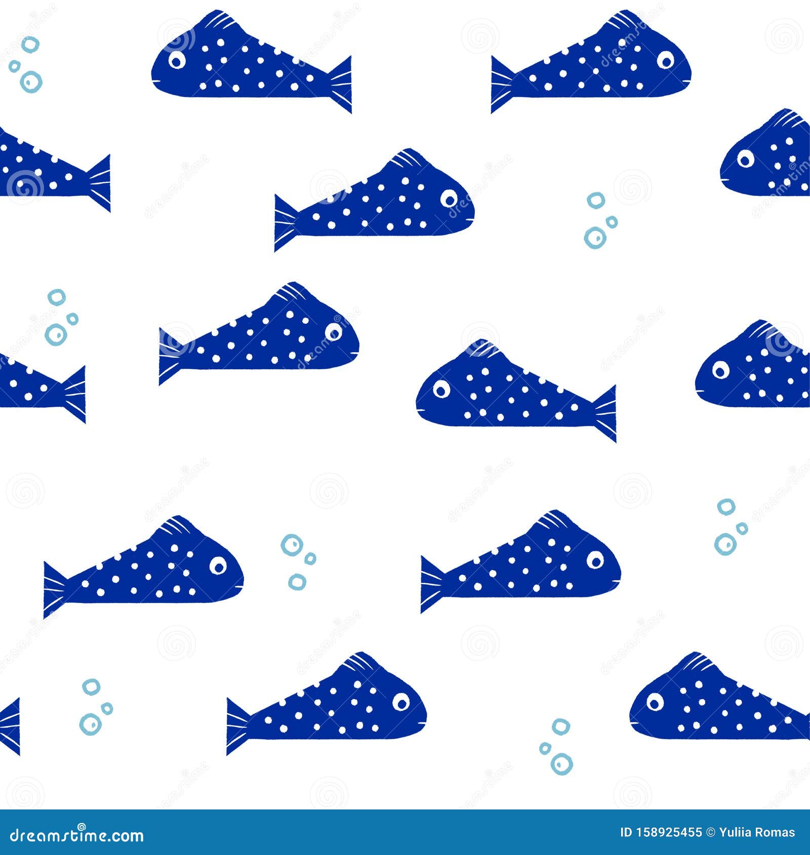 Seamless Pattern with Decorative Fish. Stock Illustration ...
