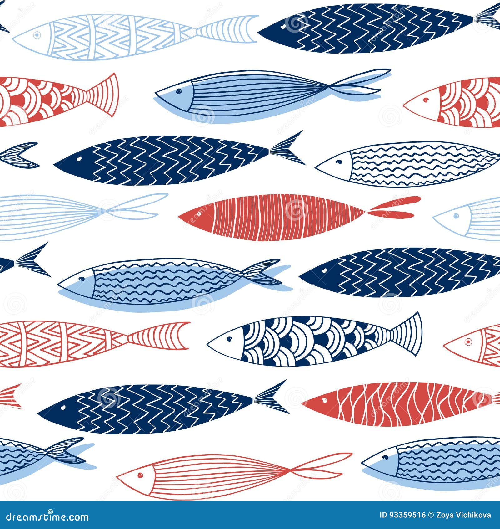 Seamless Pattern from Decorative Fish Stock Vector - Illustration of ...