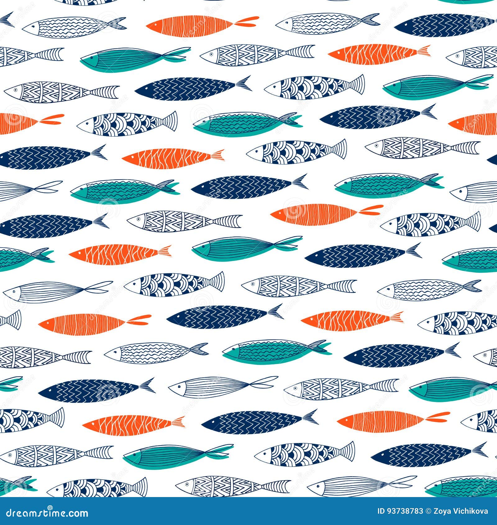 Seamless Pattern from Decorative Fish Stock Vector - Illustration of ...