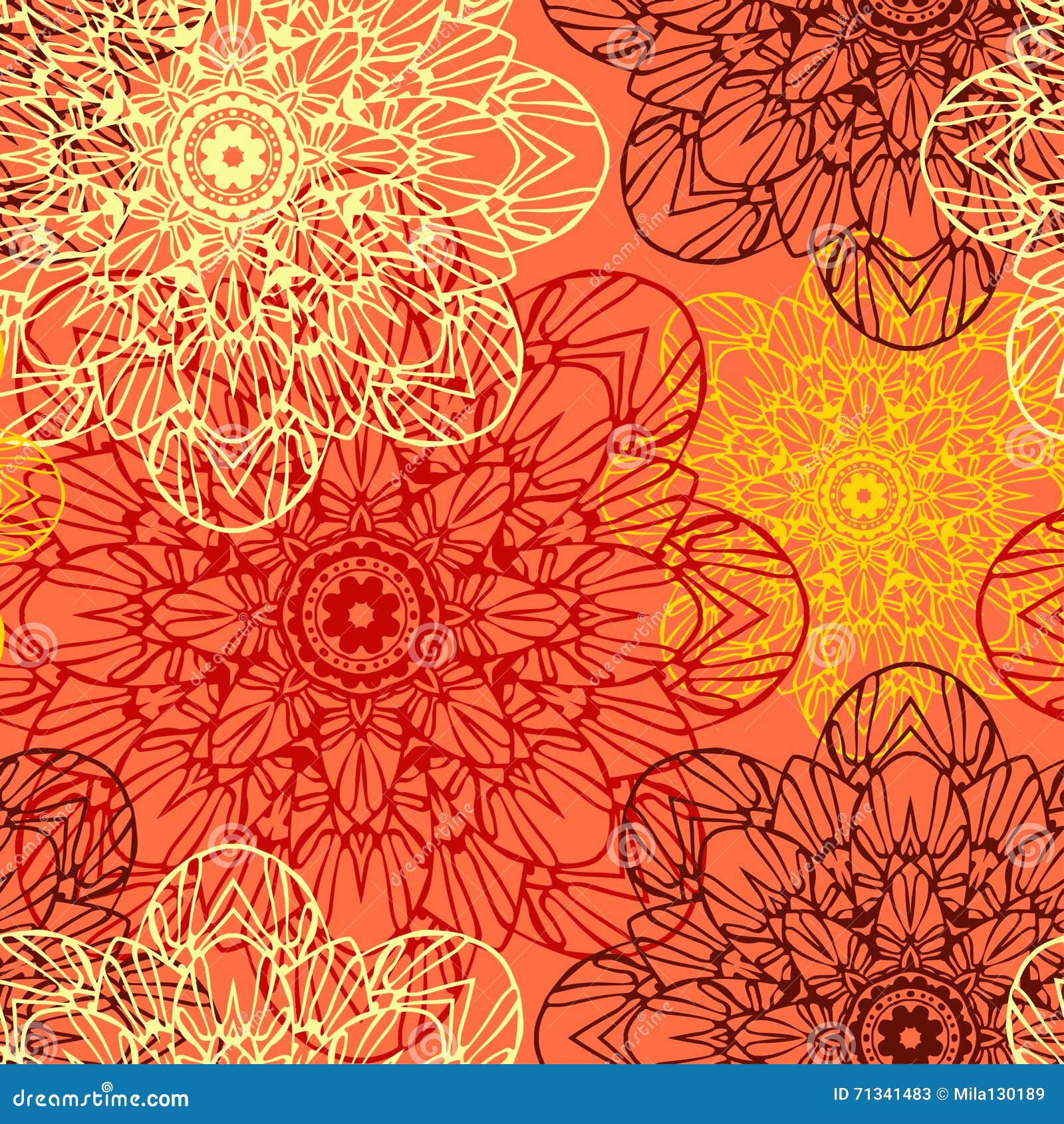 Seamless Pattern. Decorative Floral Pattern in Beautiful Colors. Vector ...