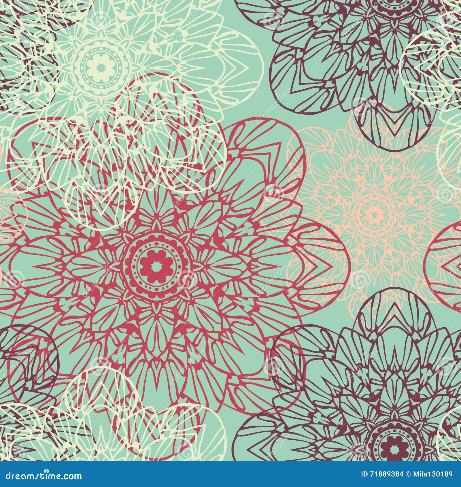 Seamless Pattern. Decorative Floral Pattern in Beautiful Colors. Vector ...