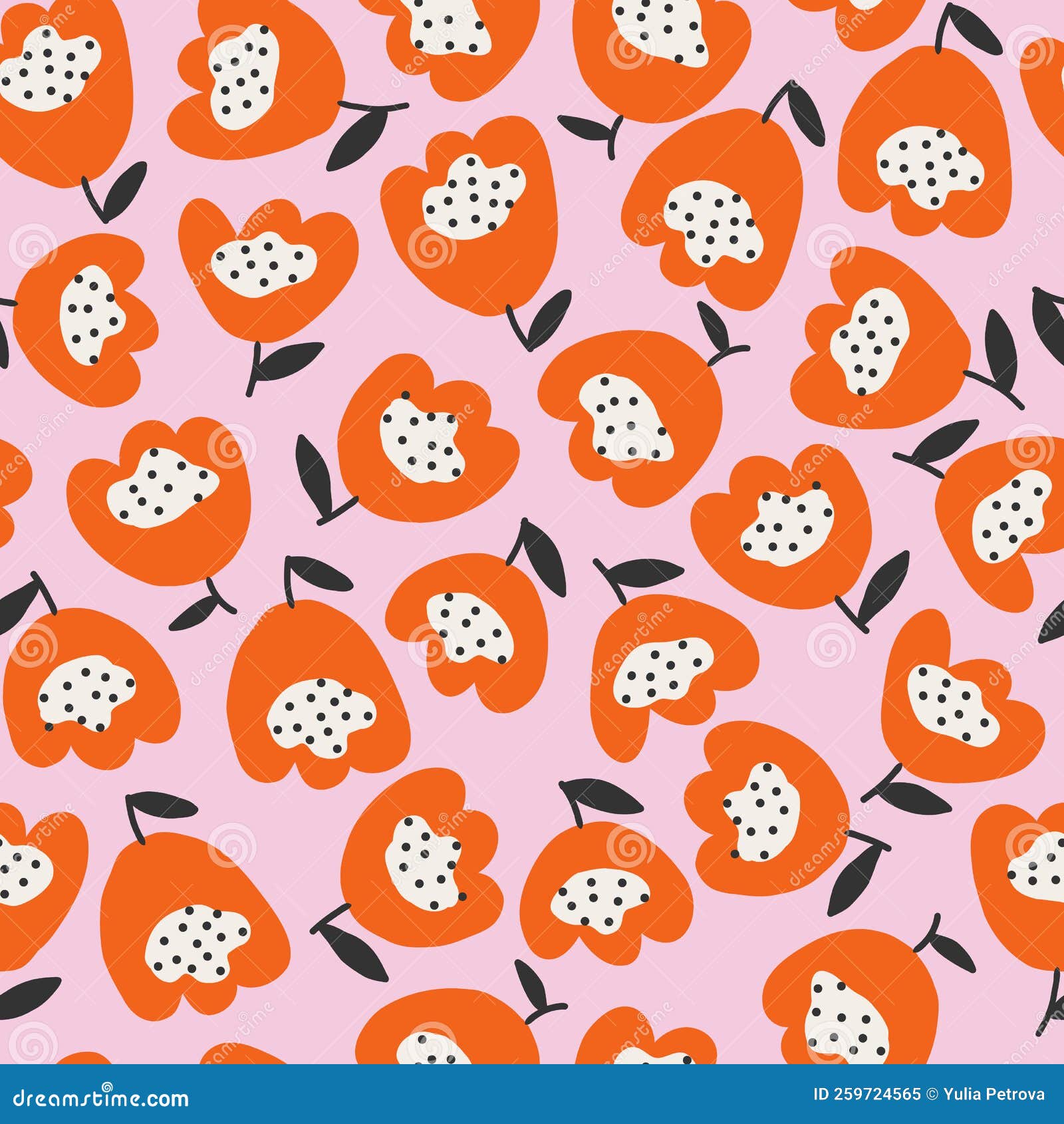 Seamless Pattern With Decorative Flowers Stock Vector Illustration Of