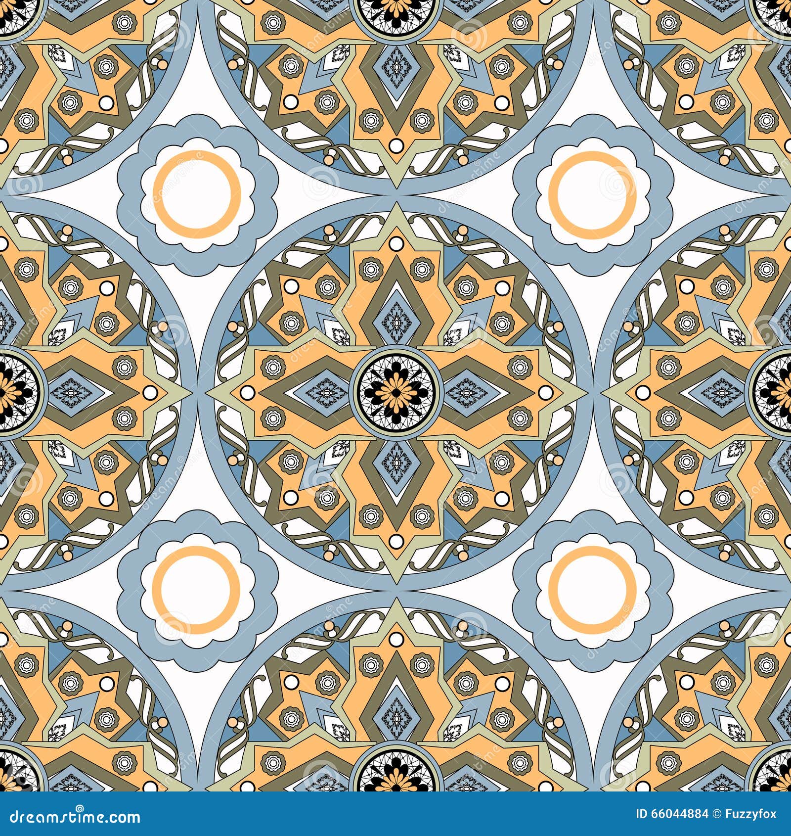 Seamless Pattern with Decorative Ornamental Elements Illustration Stock ...