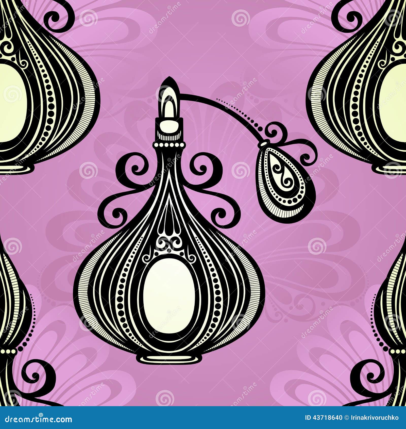 Seamless Pattern with Decorative Ornate Perfume Stock Vector ...