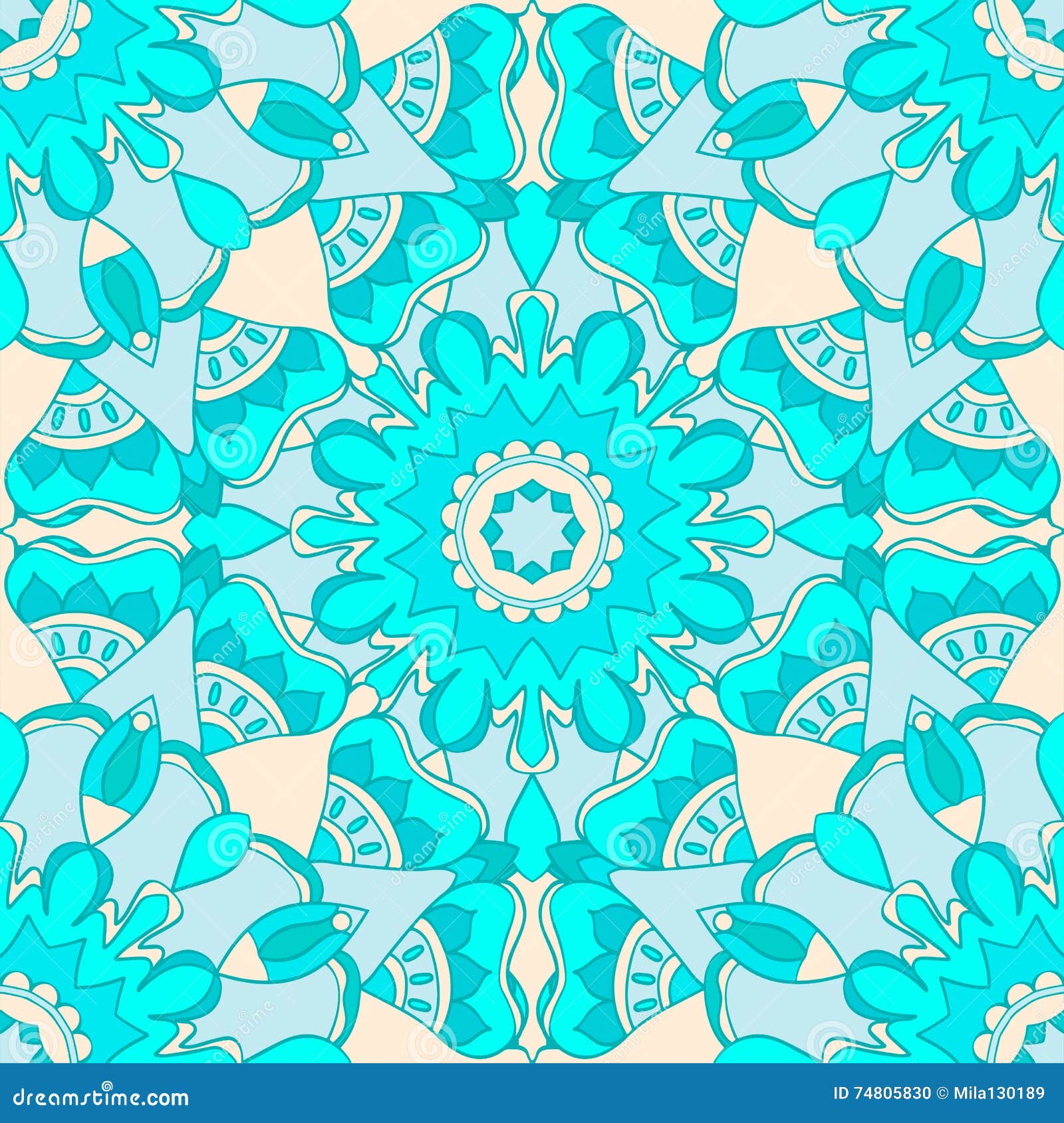 Seamless Pattern. Decorative Pattern in Beautiful Blue Colors. Vector ...