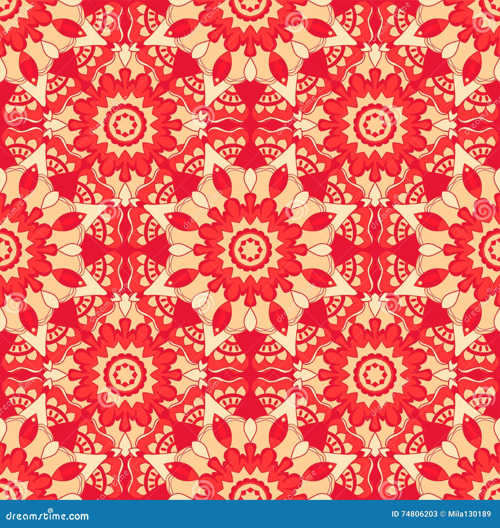 Seamless Pattern. Decorative Pattern in Beautiful Red Apple and Beige ...