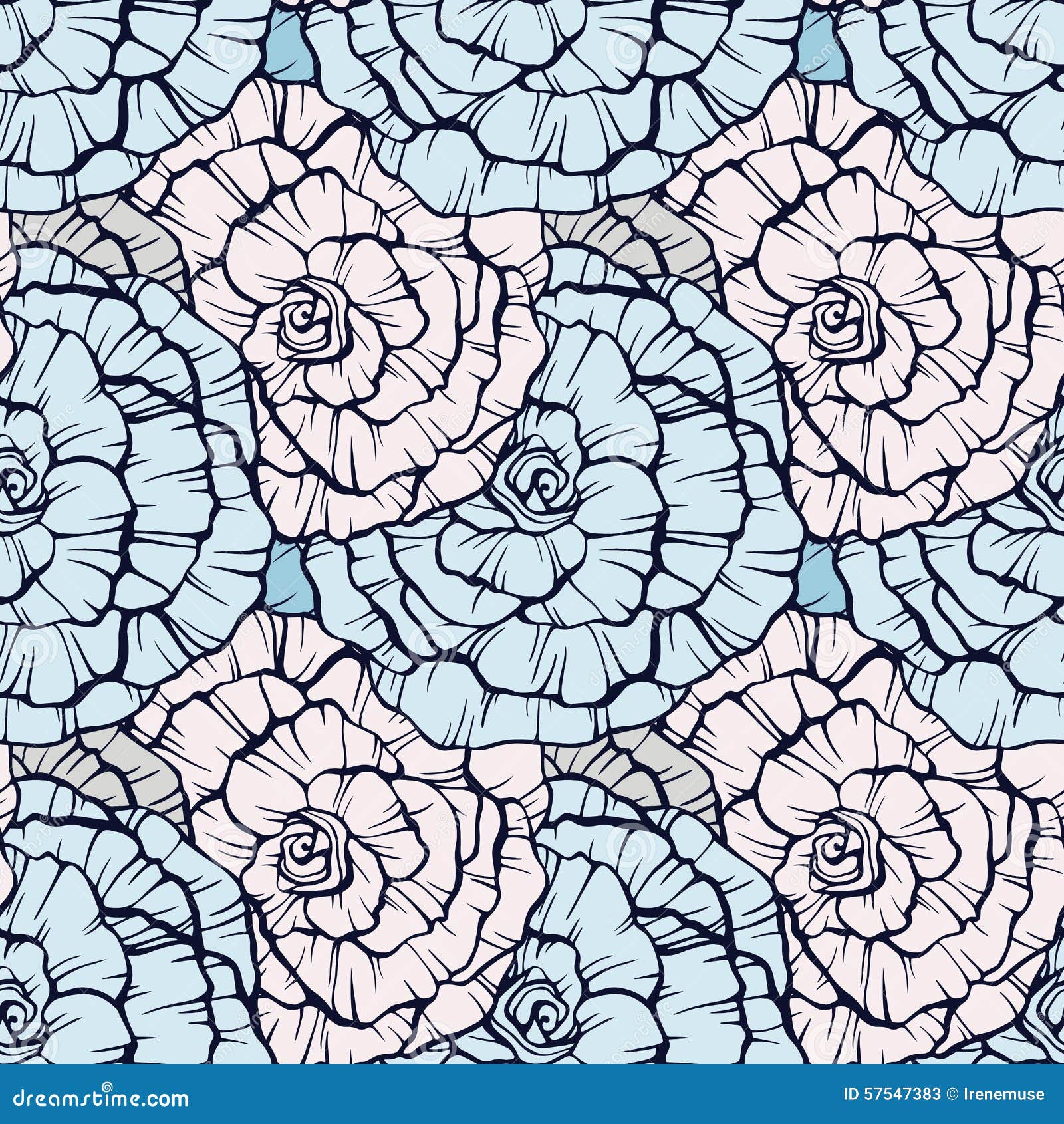 Seamless Pattern with Decorative Roses Stock Vector - Illustration of ...