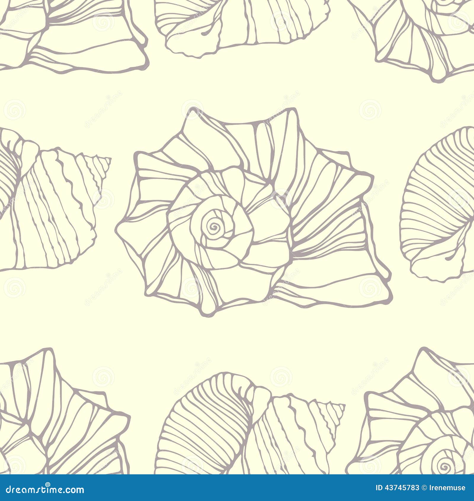 Seamless Pattern with Decorative Shells Stock Vector - Illustration of ...