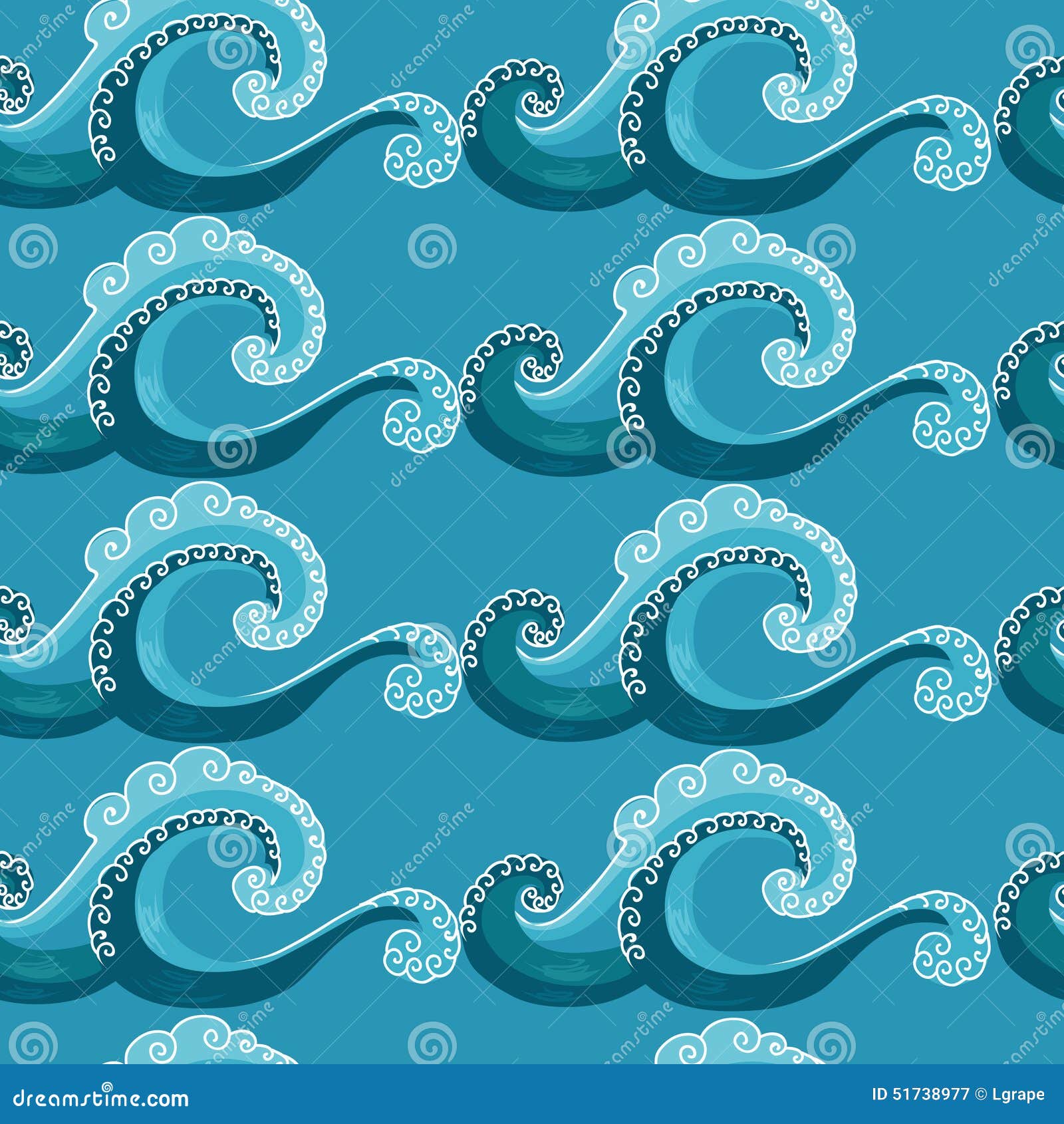 Seamless Pattern Decorative Wave Stock Vector Illustration Of