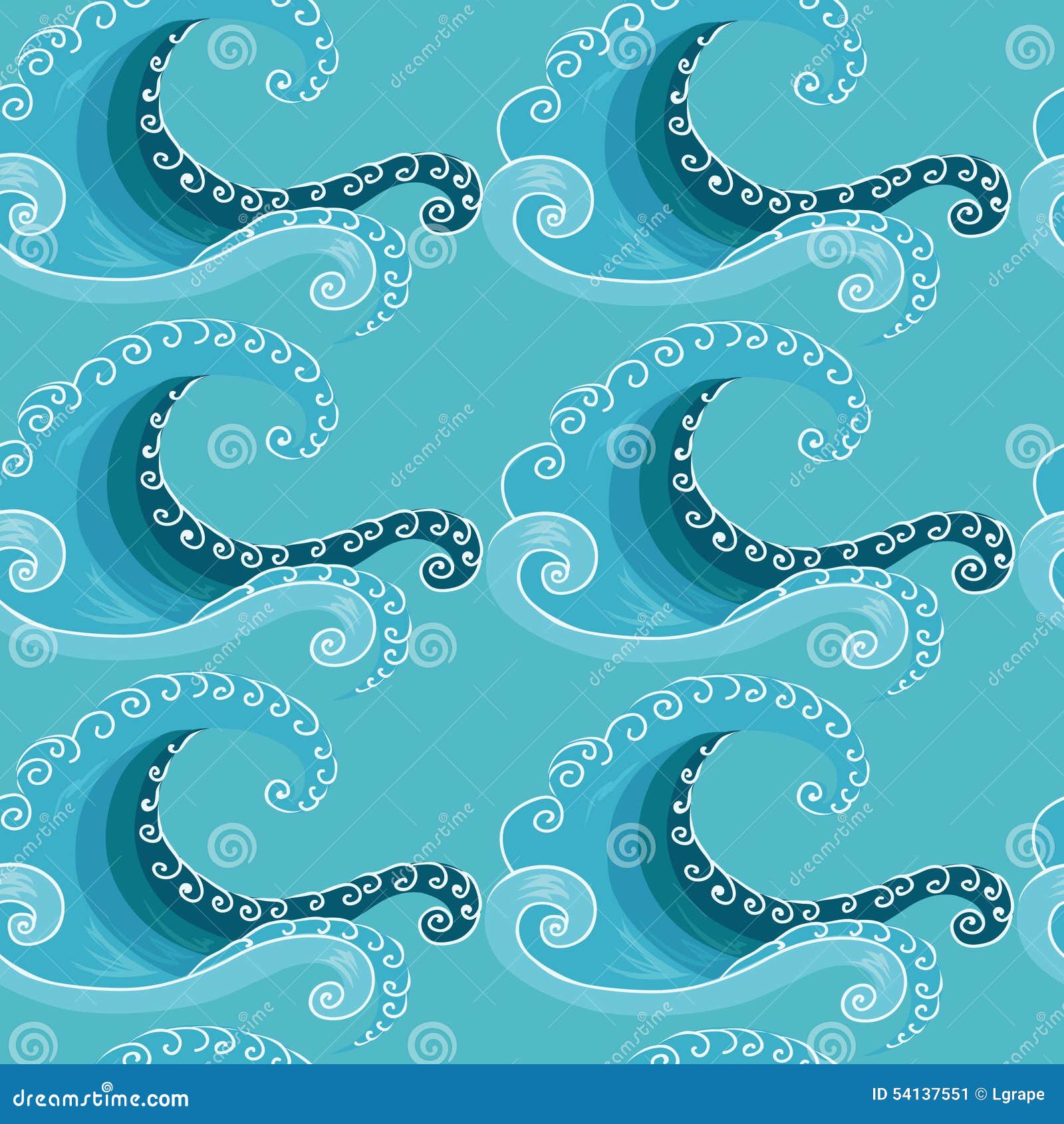 Seamless Pattern. Decorative Wave Stock Vector - Illustration of ...