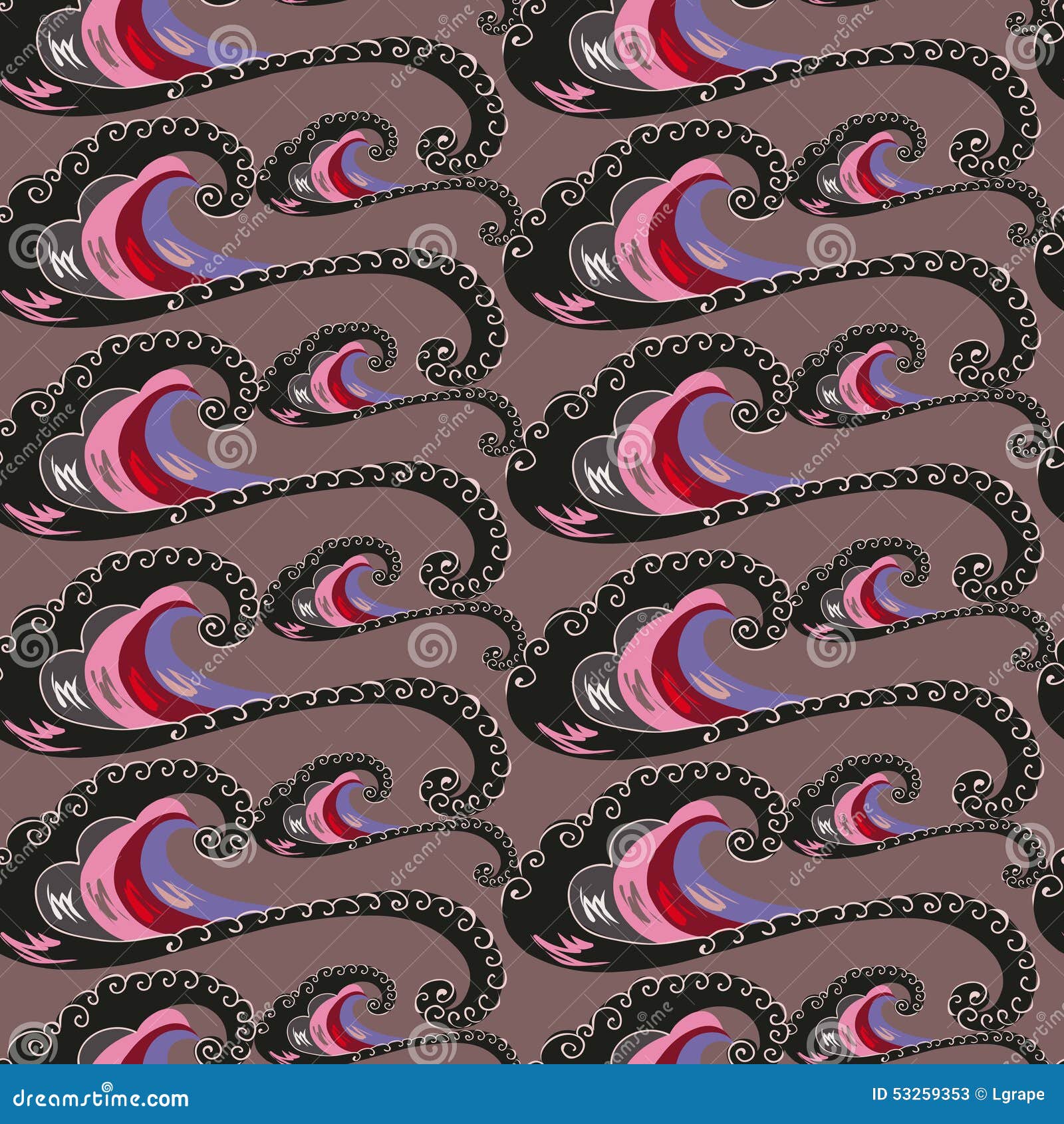 Seamless Pattern. Decorative Wave Stock Vector - Illustration of brown ...