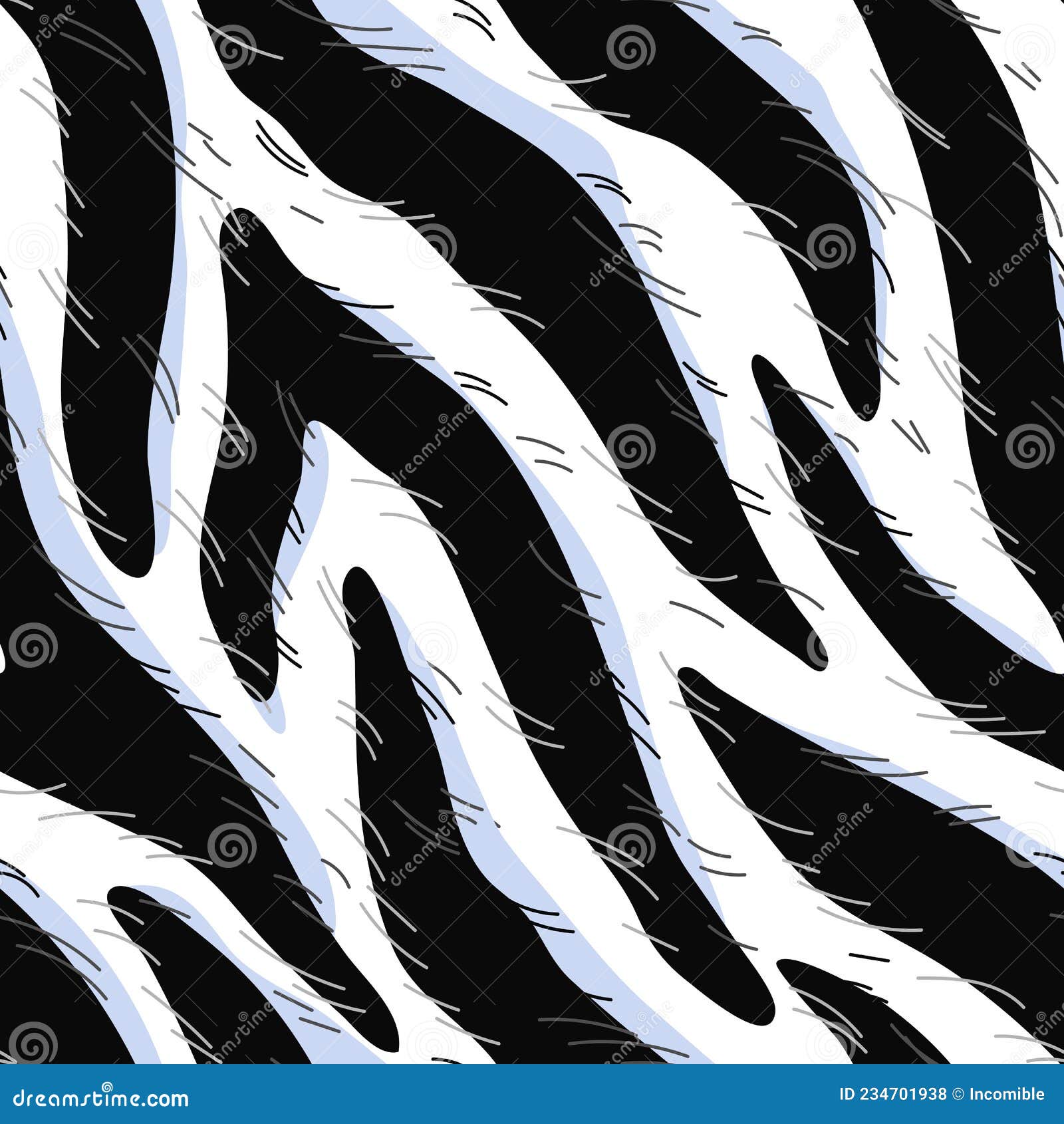 Seamless Pattern with Decorative Zebra Print. Animal Stylized Ornament ...