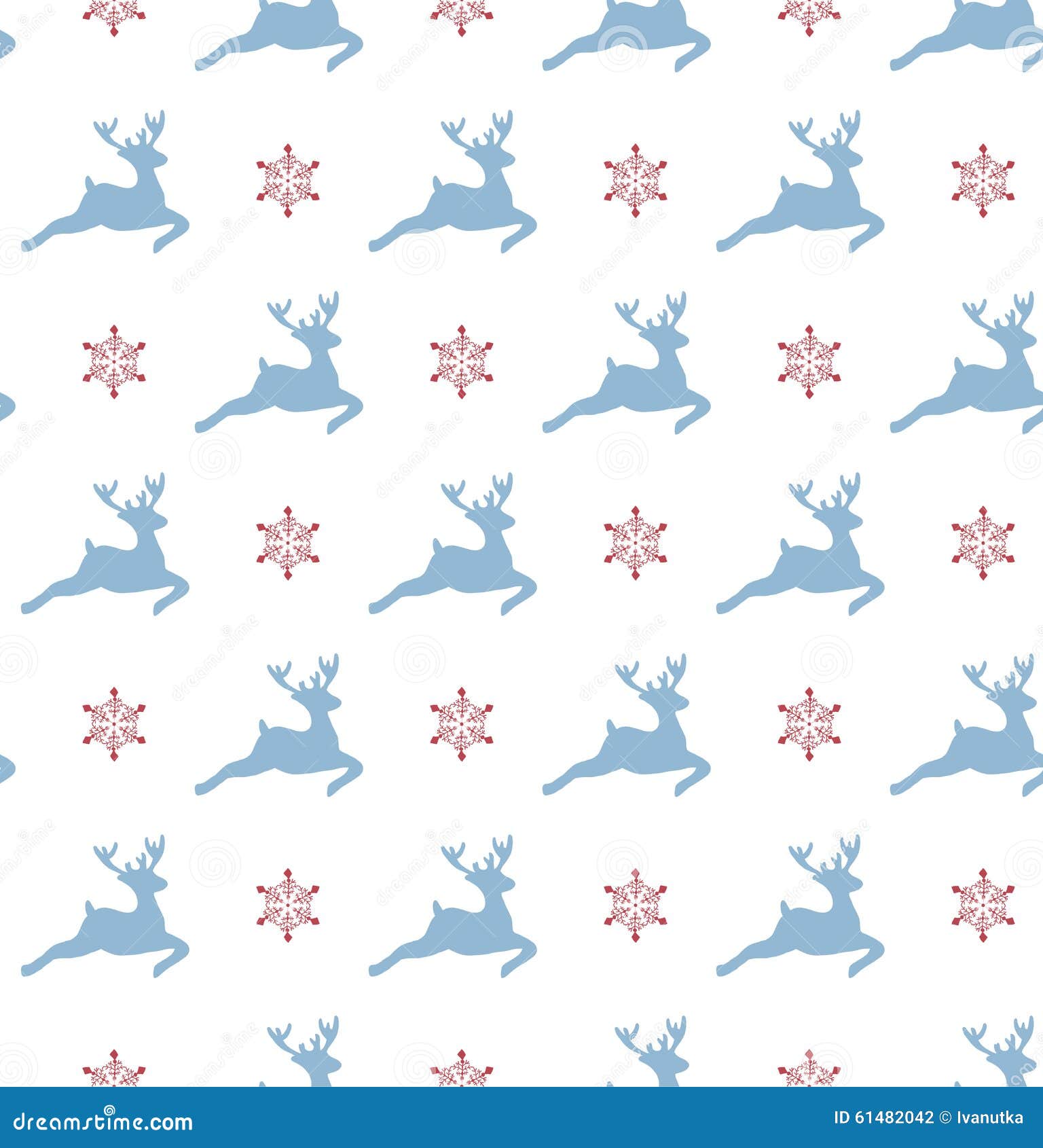 Seamless Pattern with Deer and Snowflakes for Winter Holidays Design ...