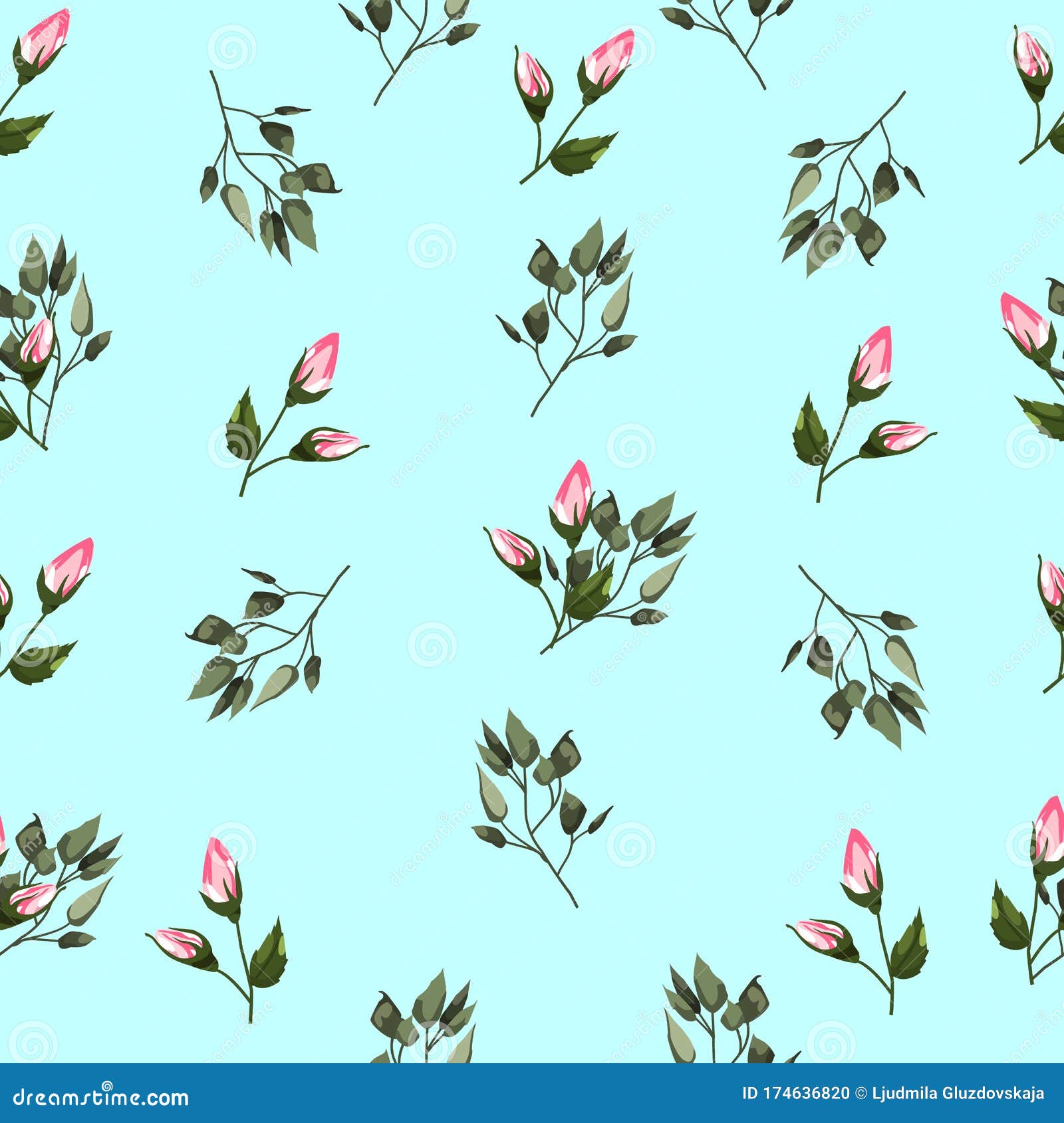 Seamless Pattern of Delicate Romantic Roses, for Wedding and Romantic ...