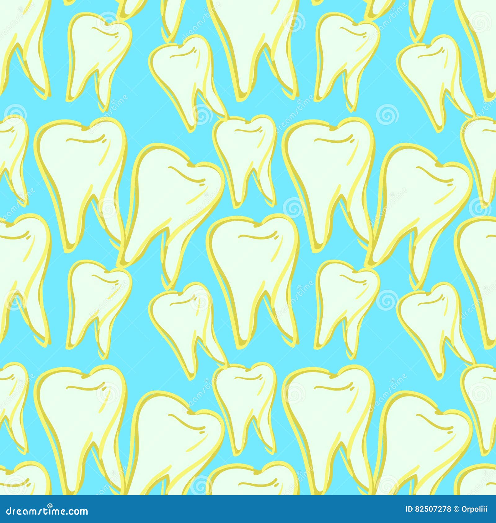 Seamless Pattern Dentistry Tooth Close Up Picture. Vector Illustration ...