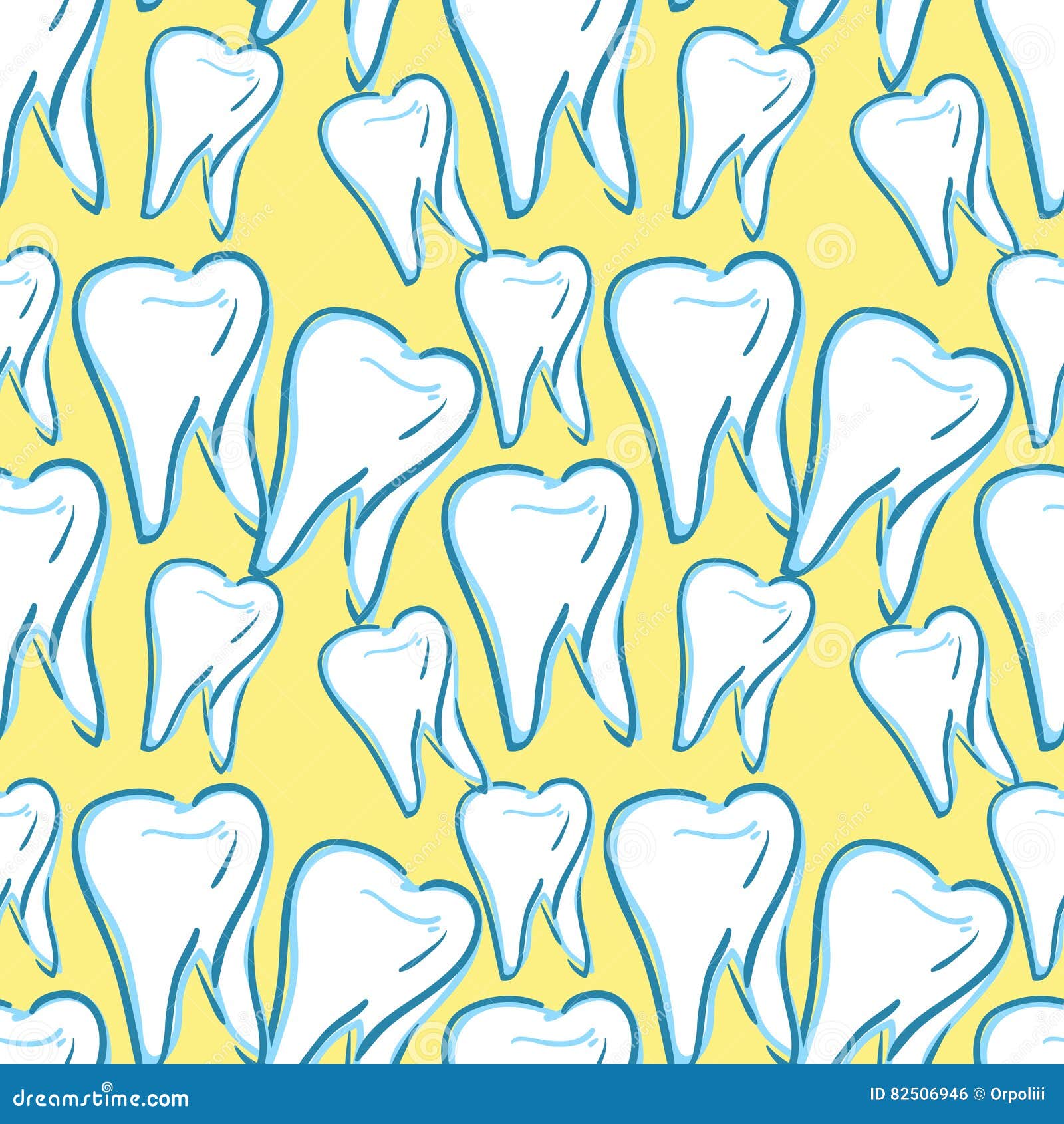 Seamless Pattern Dentistry Tooth Close Up Picture. Vector Illustration ...