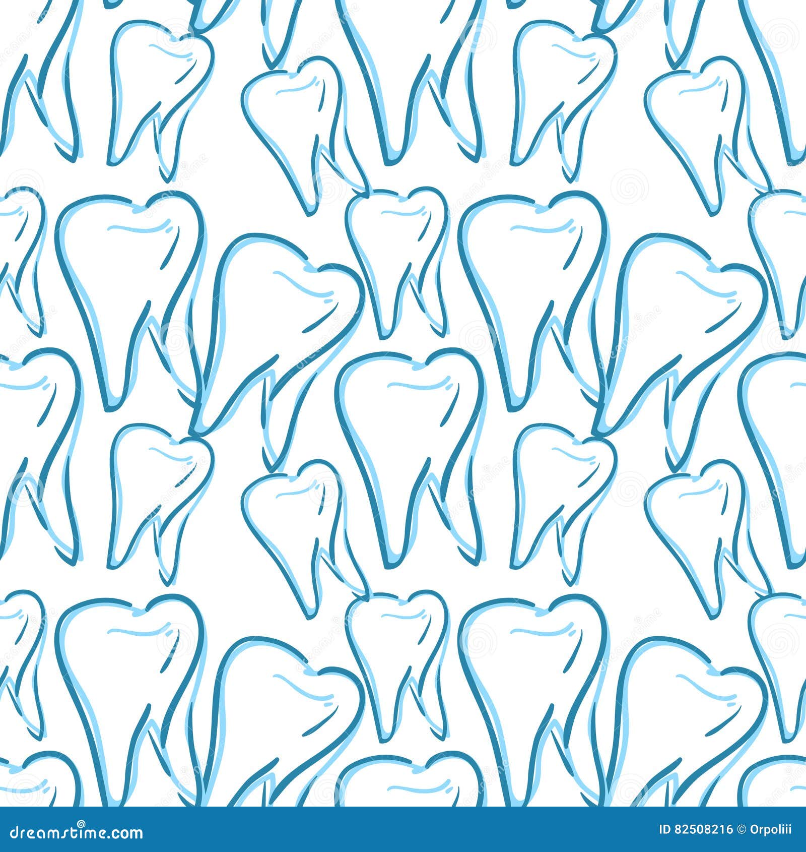 Seamless Pattern Dentistry Tooth Close Up Picture. Vector Illustration ...
