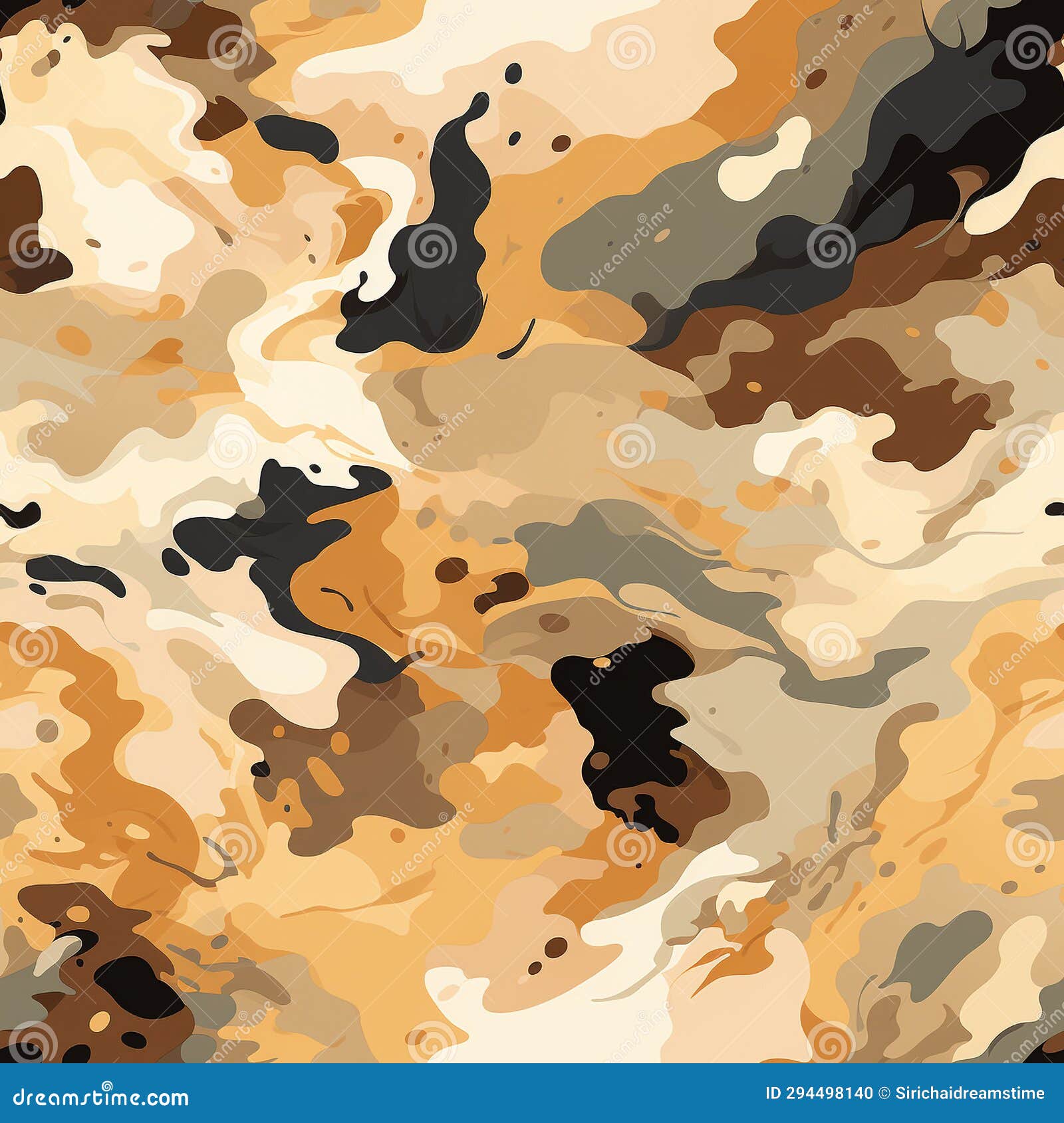 Seamless Pattern Desert Camouflage, AI Generated Stock Illustration ...