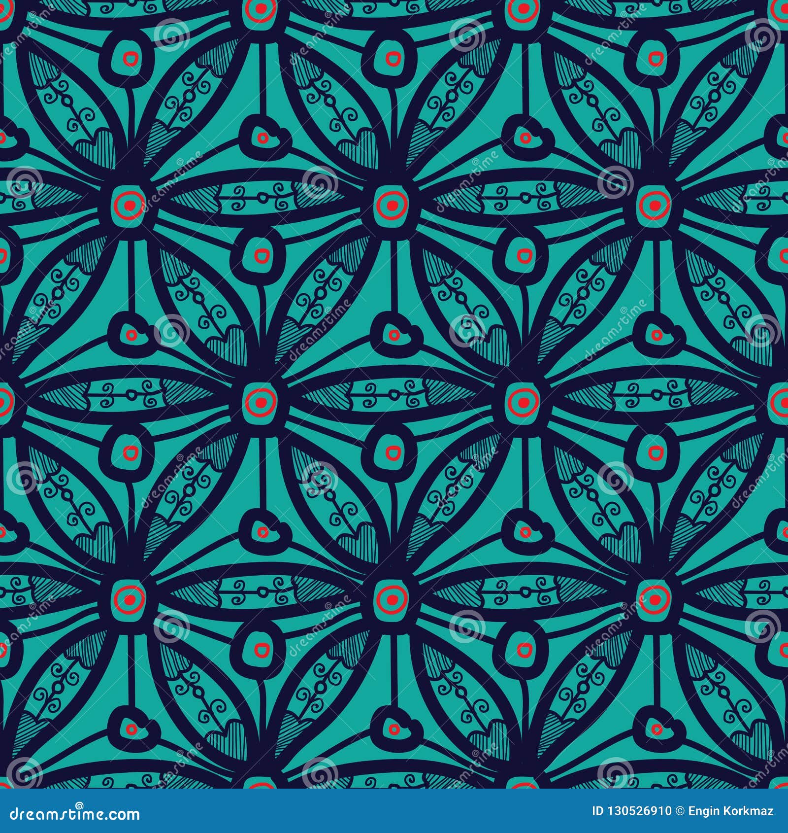 Seamless Pattern Design with Hexagonal Lace Motif Stock Vector ...