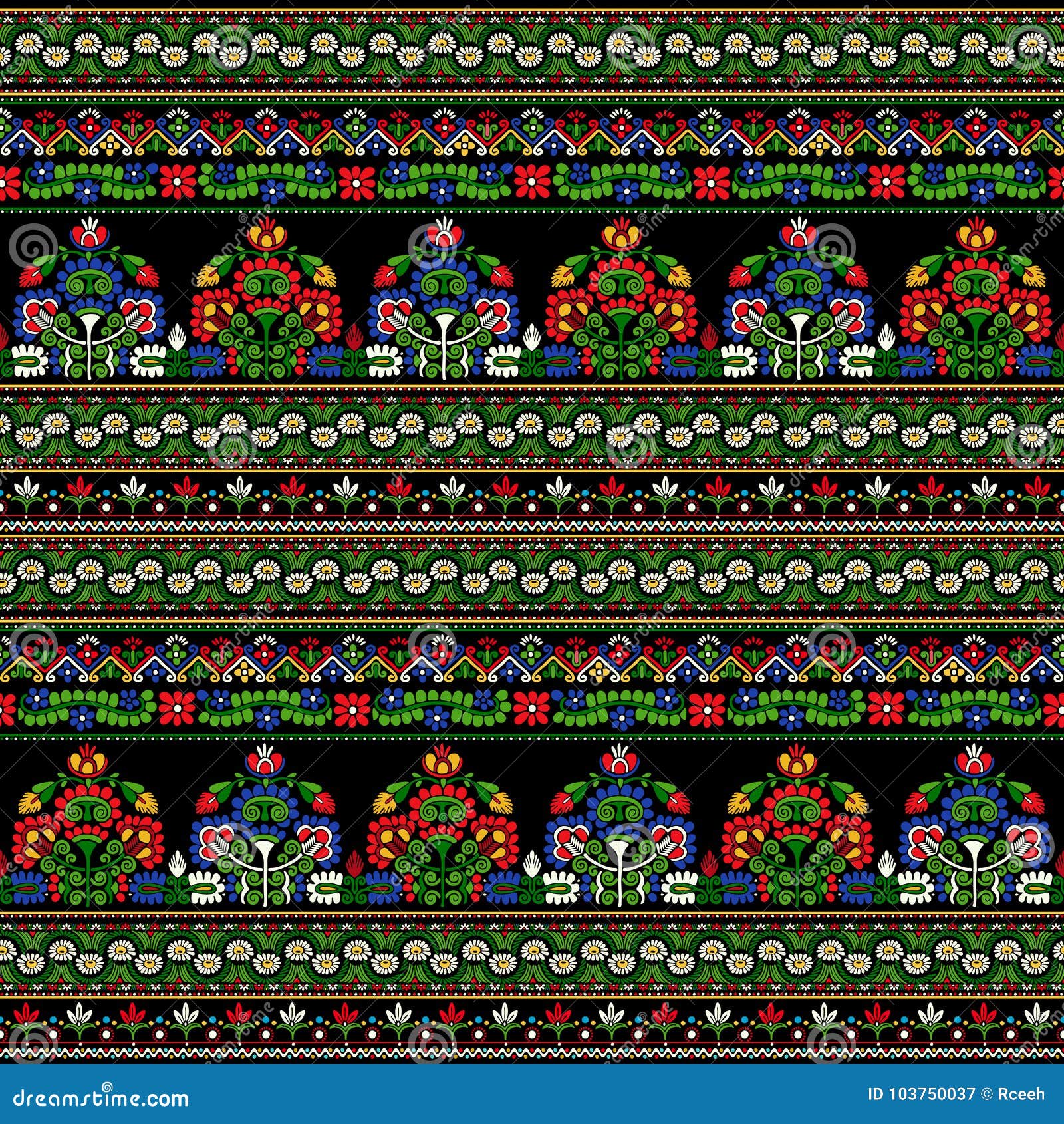 Hungarian Embroidery Pattern Stock Vector - Illustration of abstract ...