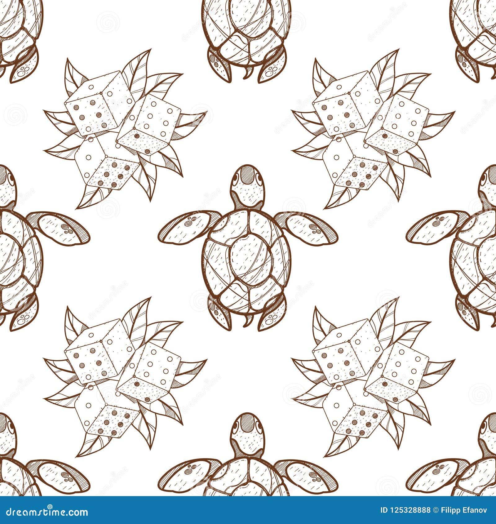 Seamless Pattern for Design Surface Sea Turtles Stock Illustration ...