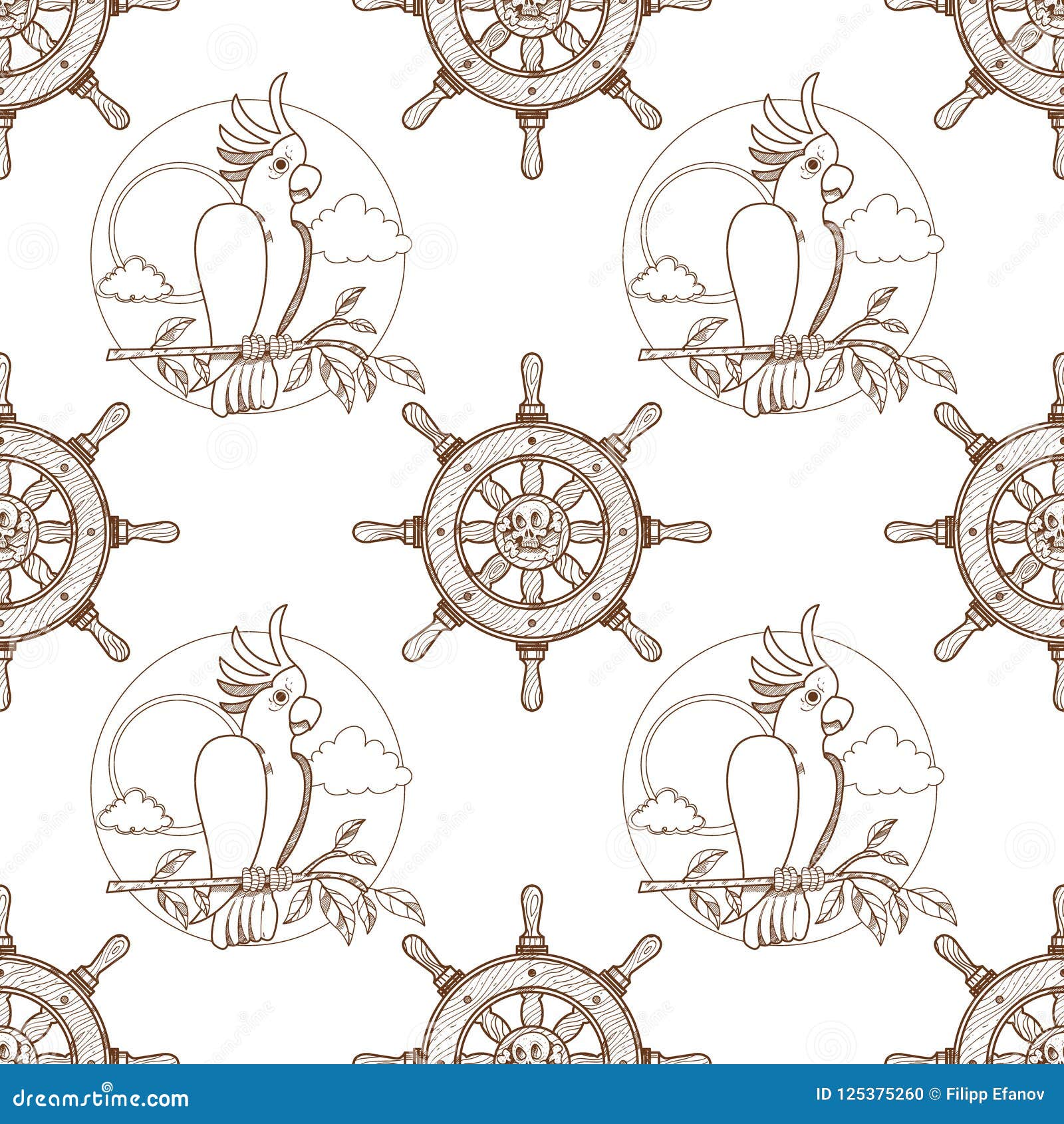 Seamless Pattern for Design Surface Ship Wheel Stock Illustration ...