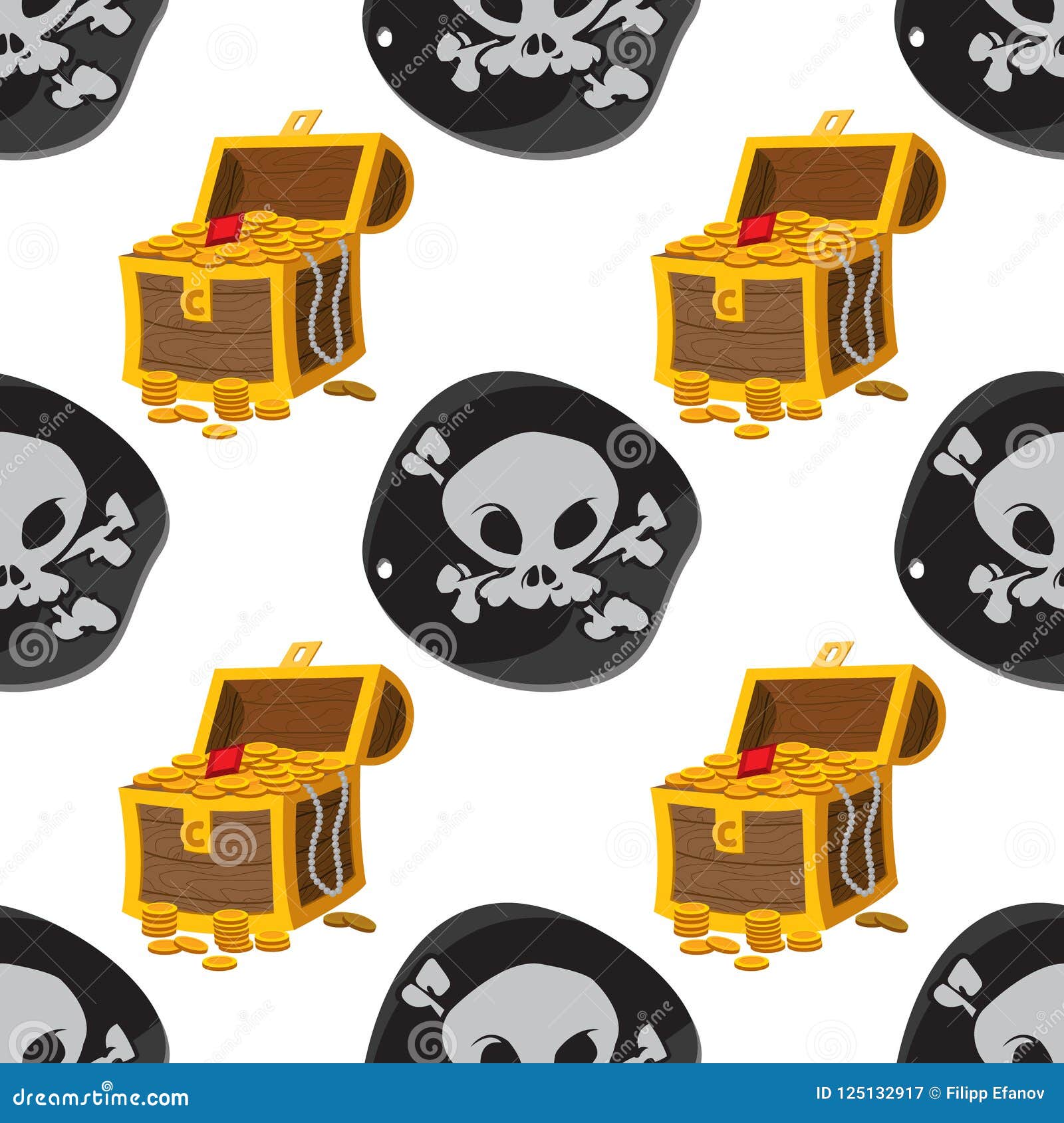 Seamless Pattern for Design Surface Treasure Chest Stock Illustration ...
