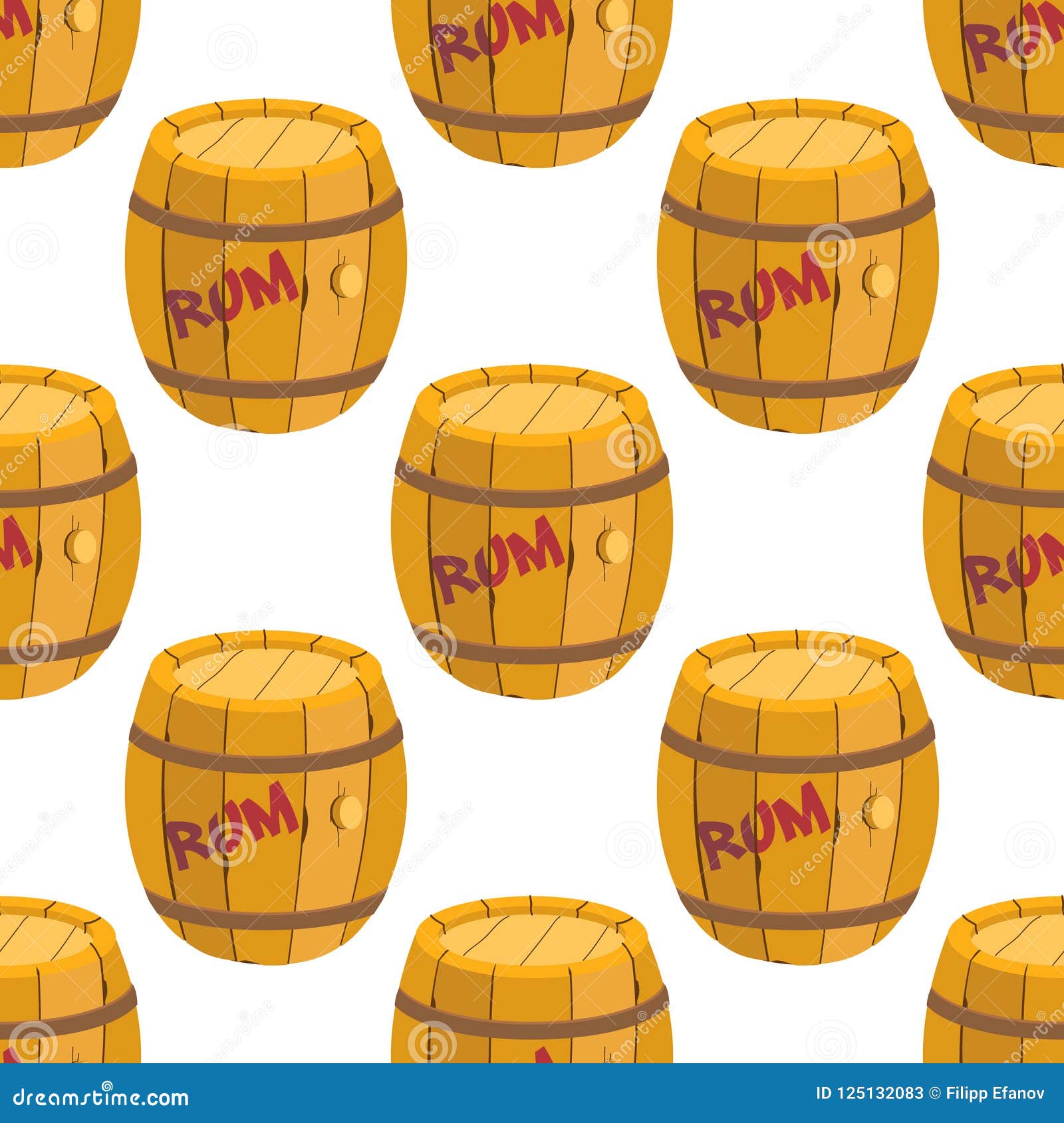 Seamless Pattern for Design Surface Wooden Barrel of Rum Stock ...