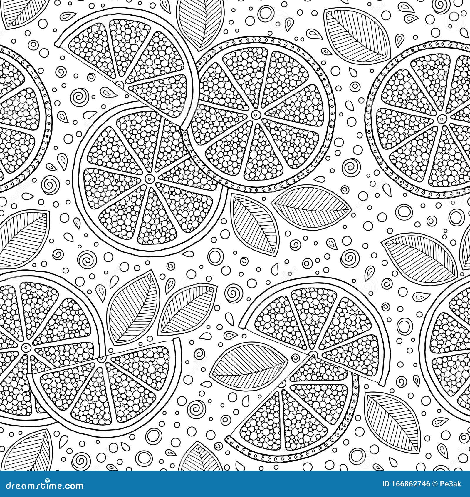 Seamless Pattern with Detailed Hand Drawn Lemons Stock Vector ...