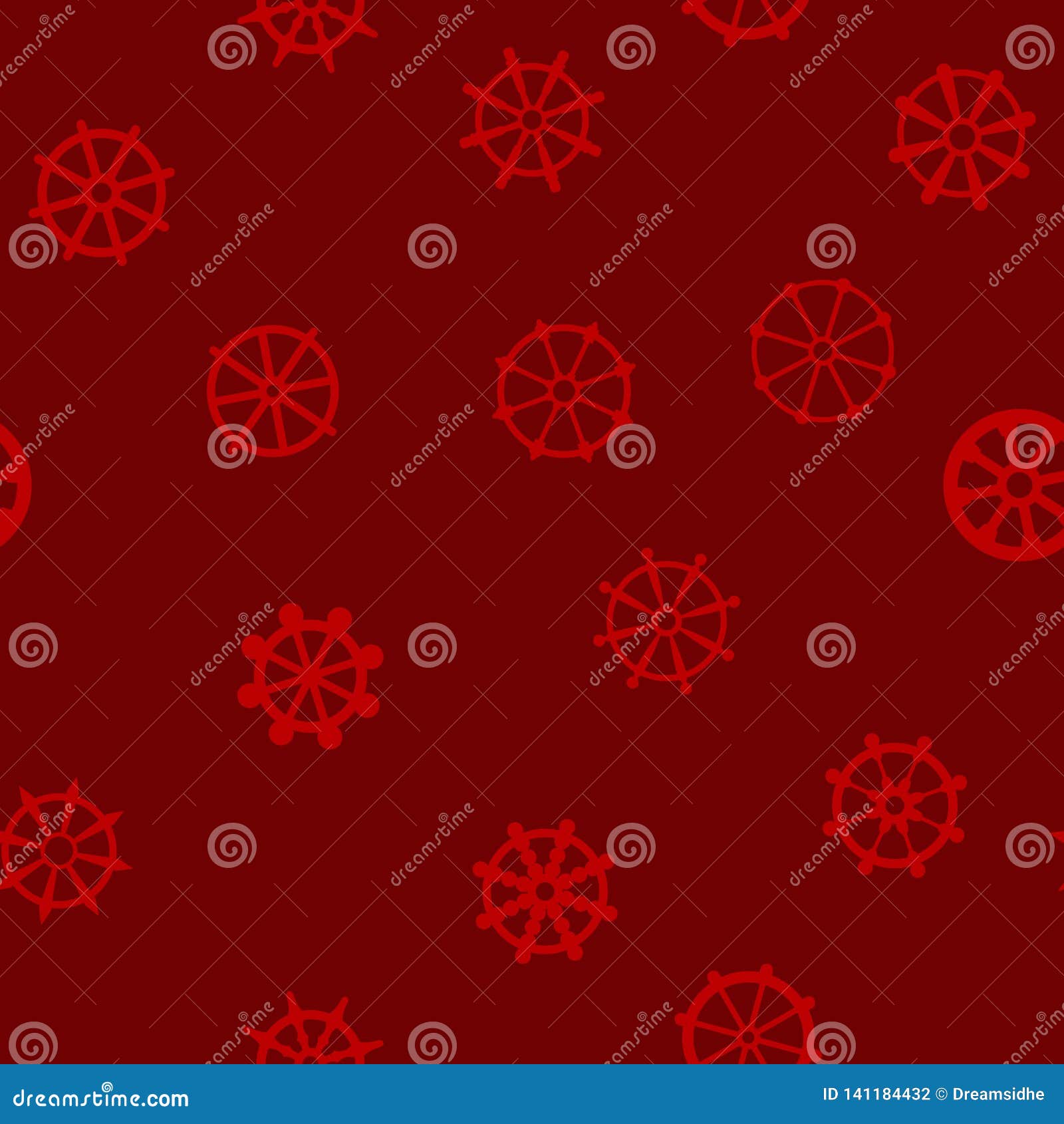 Seamless Pattern with Dharmachakra Stock Vector - Illustration of shiva ...