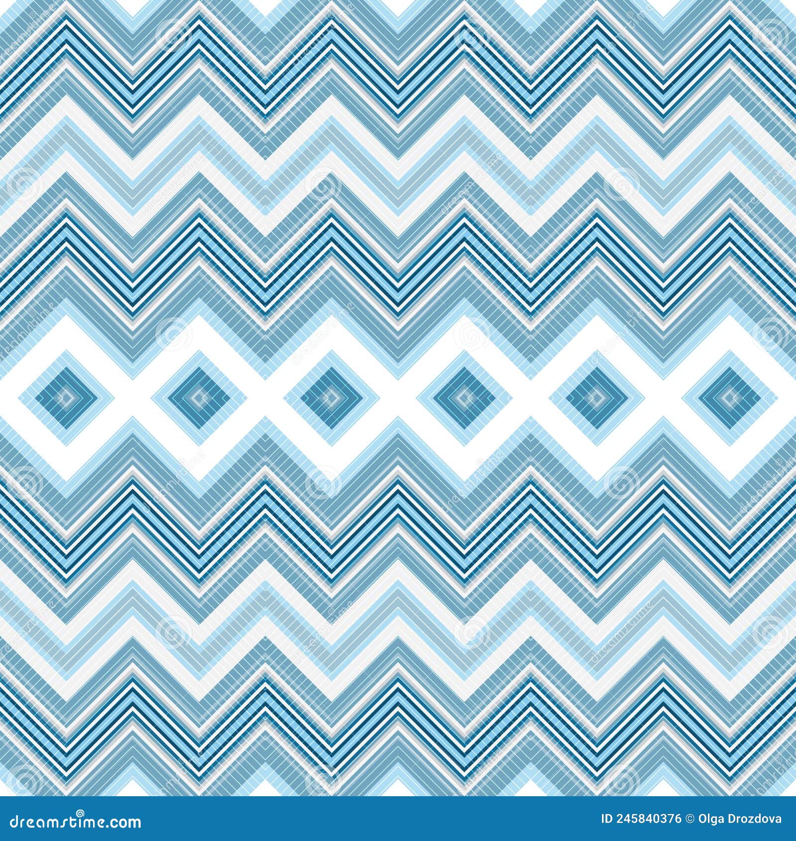 Seamless Pattern with Diagonal Blue Zigzag Stripes Stock Vector ...