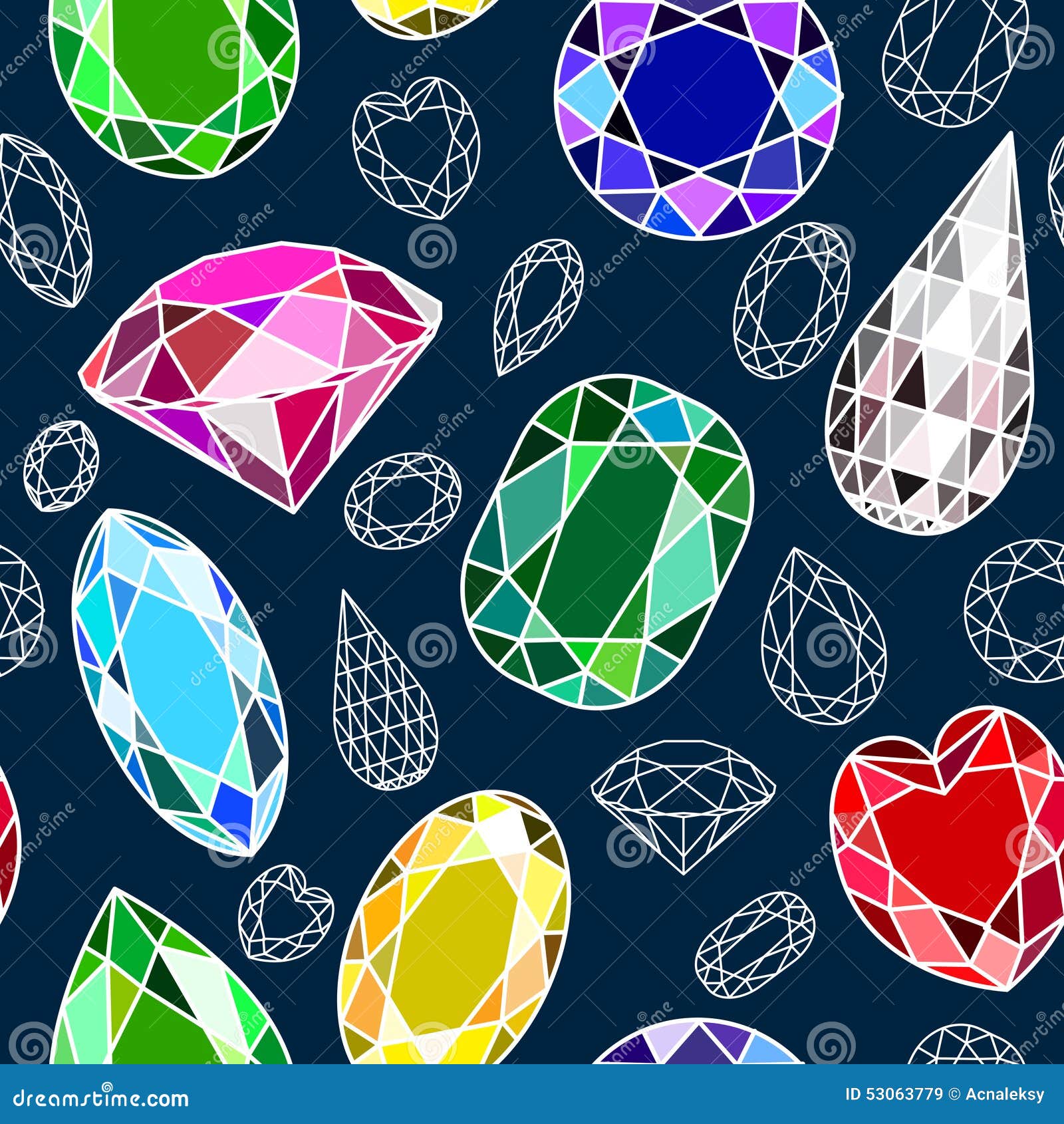 Seamless Pattern with Diamonds Stock Vector - Illustration of shine ...