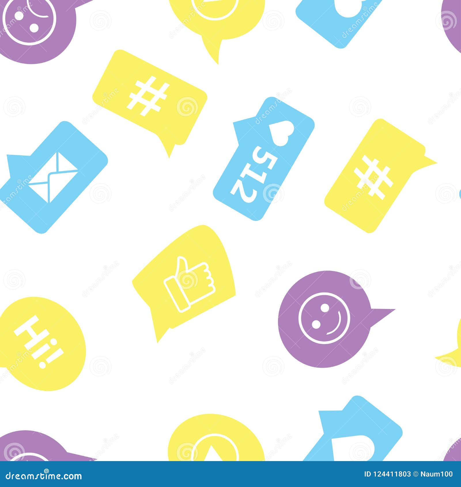Seamless Pattern with Different Chat Symbols, Stock Vector ...
