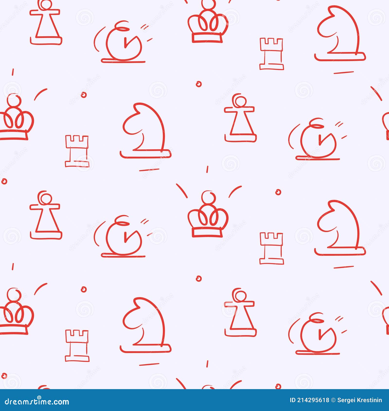 Seamless Pattern with Different Chess Pieces. Stock Vector ...