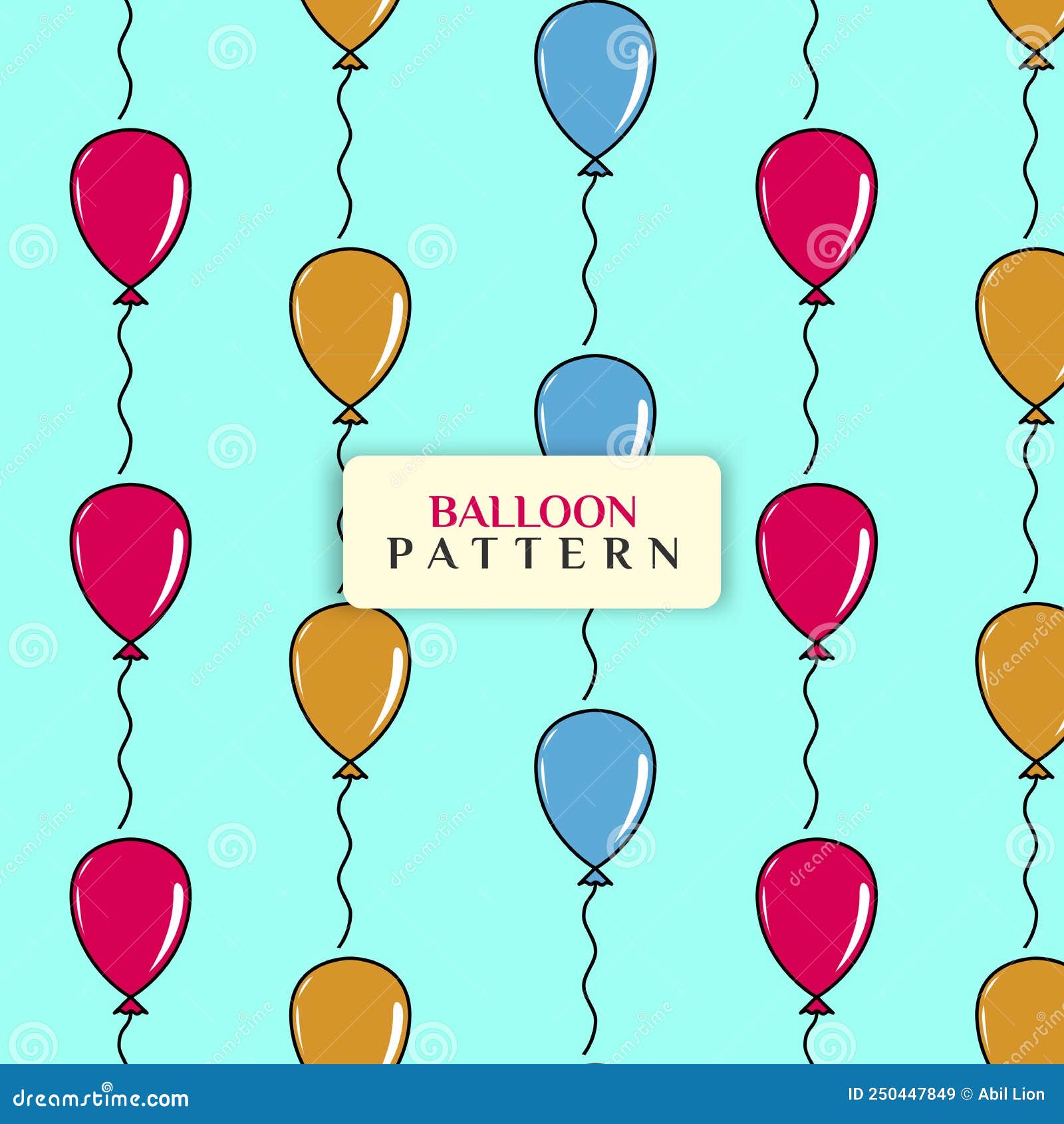 Seamless Pattern Different Color Balloons Stock Vector - Illustration ...