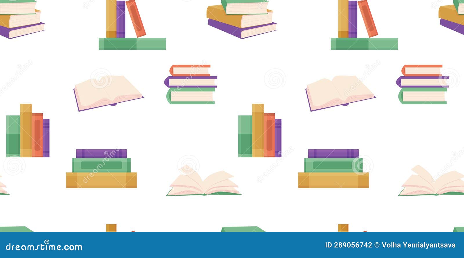 Seamless Pattern of Different Colored Books. Vector Stock Illustration ...