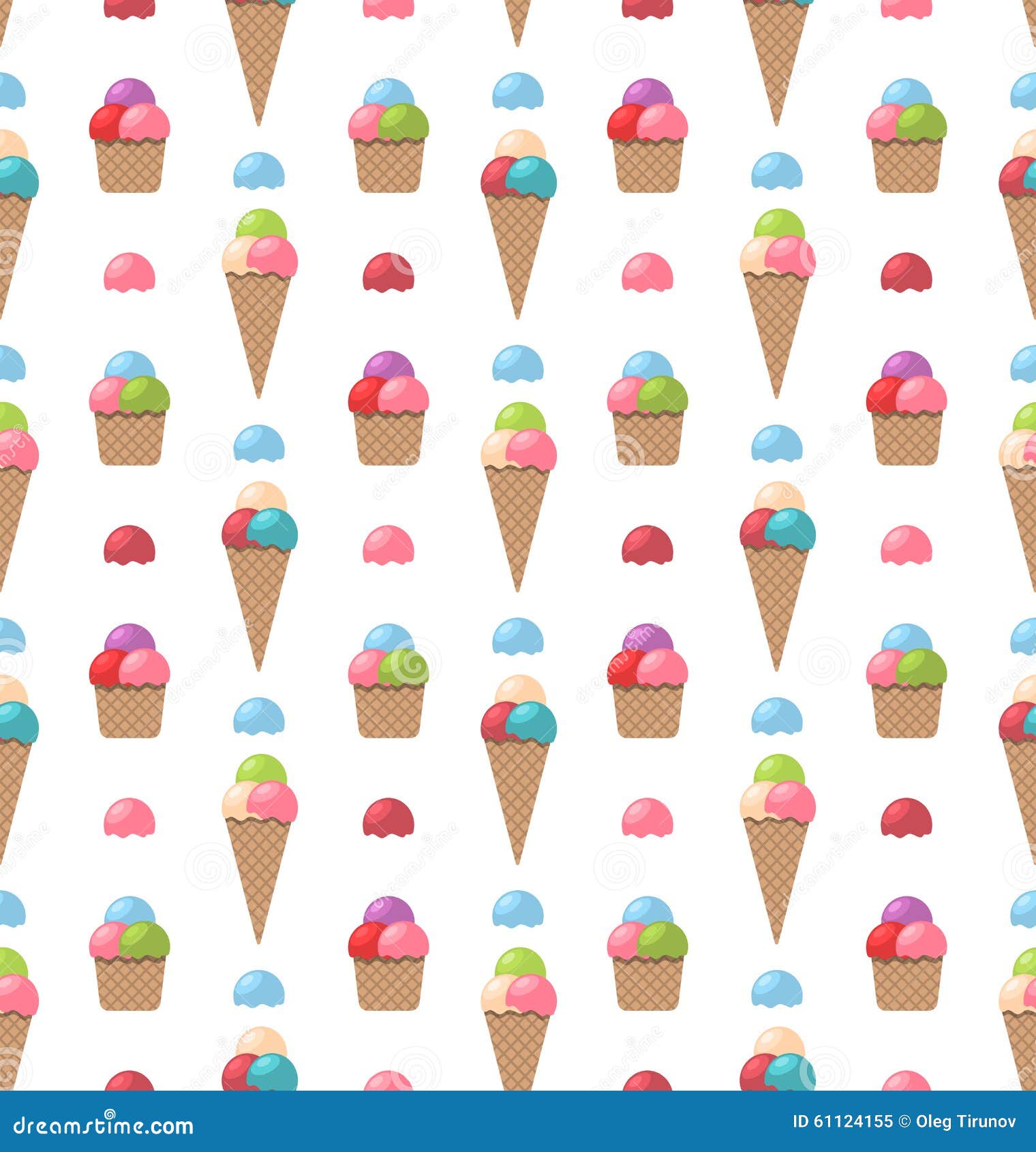 Seamless Pattern with Different Colorful Ice Stock Vector ...
