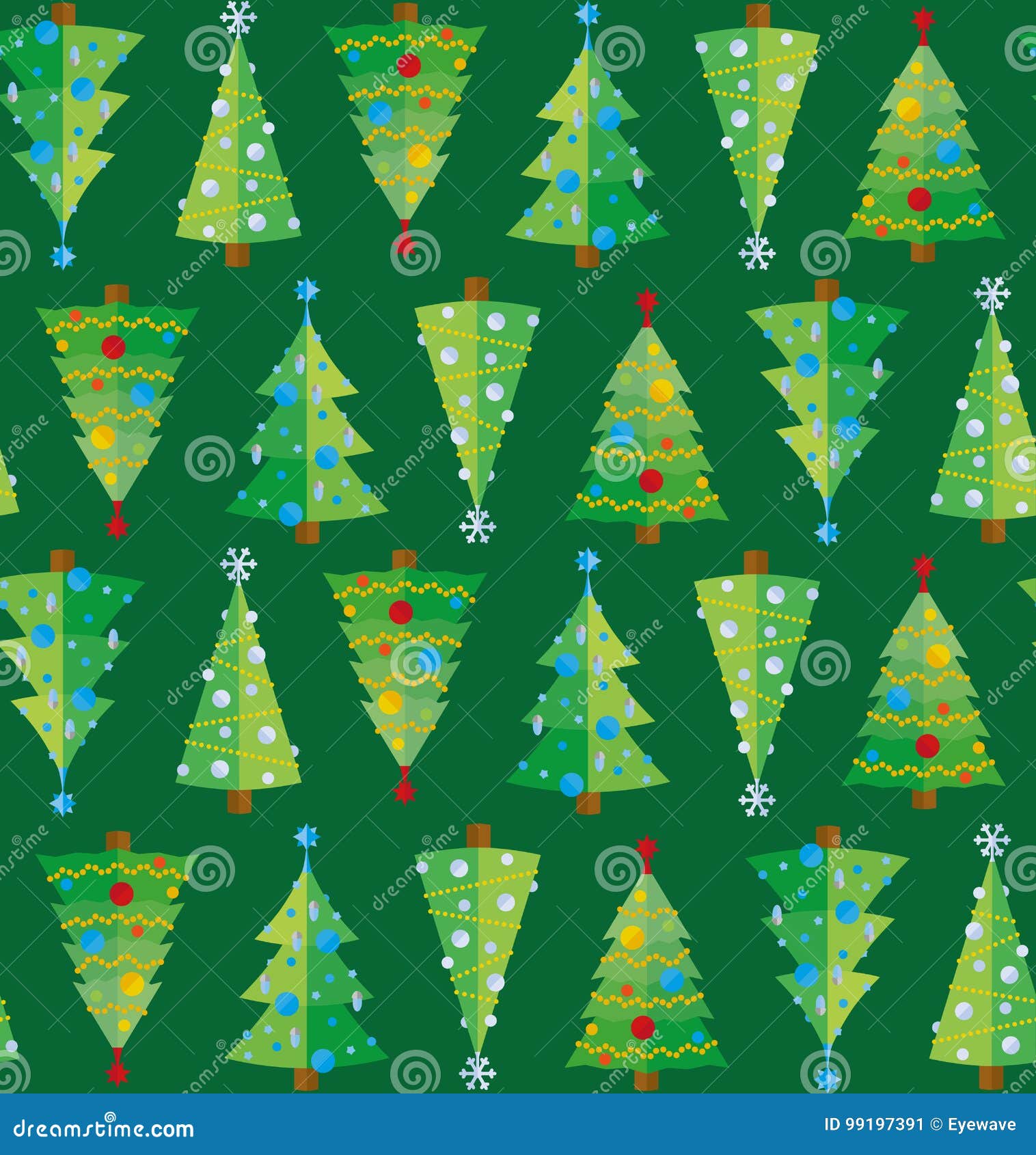 Christmas Trees Seamless Background Pattern Stock Vector - Illustration ...