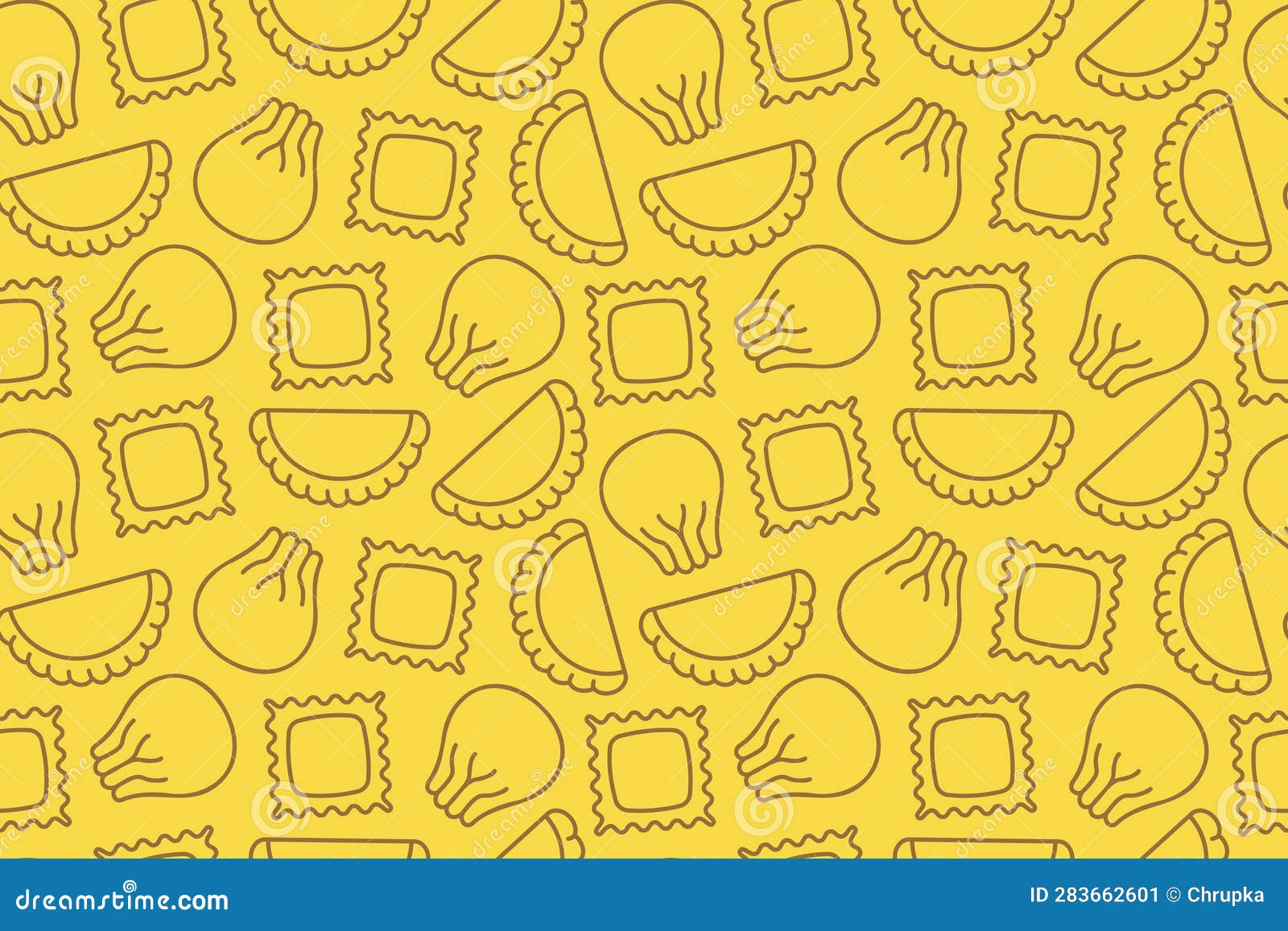 Seamless Pattern with Different Dumplings: Polish, Asian and Italian ...