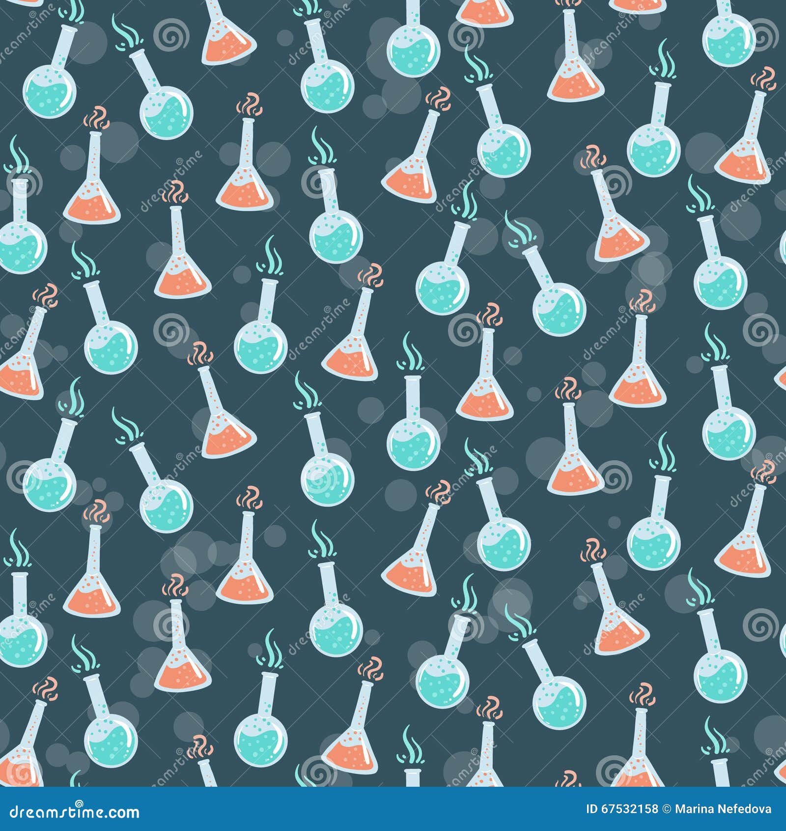 Seamless Pattern with Different Flasks Stock Illustration ...