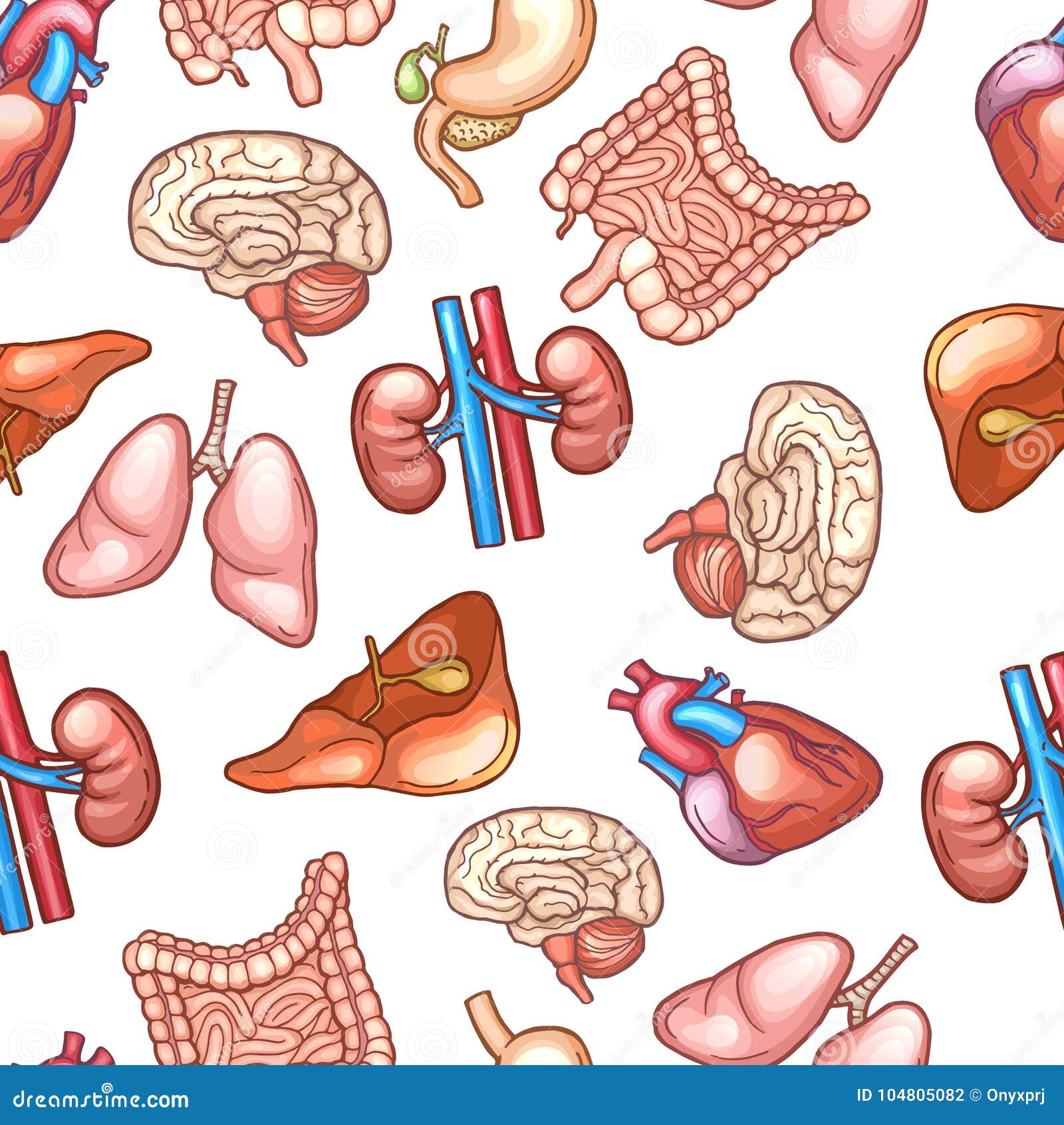Seamless Pattern with Different Human Organs Stock Vector ...