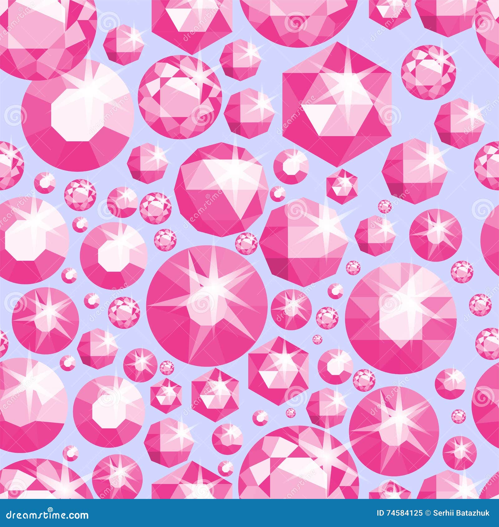 Seamless Pattern with Different Jewels. Seamless Gemstones Background ...