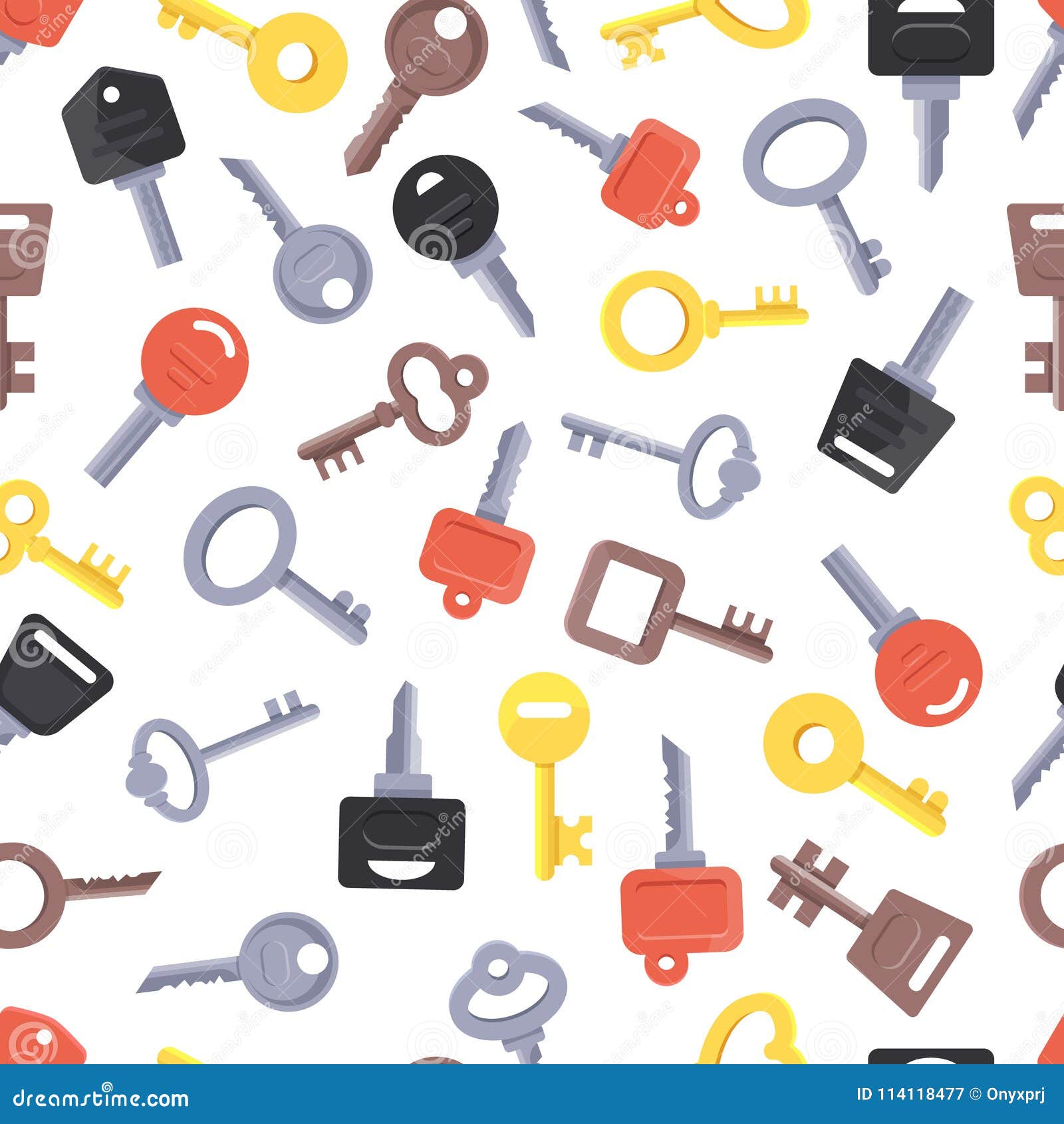 Seamless Pattern with Different Keys Stock Vector - Illustration of ...